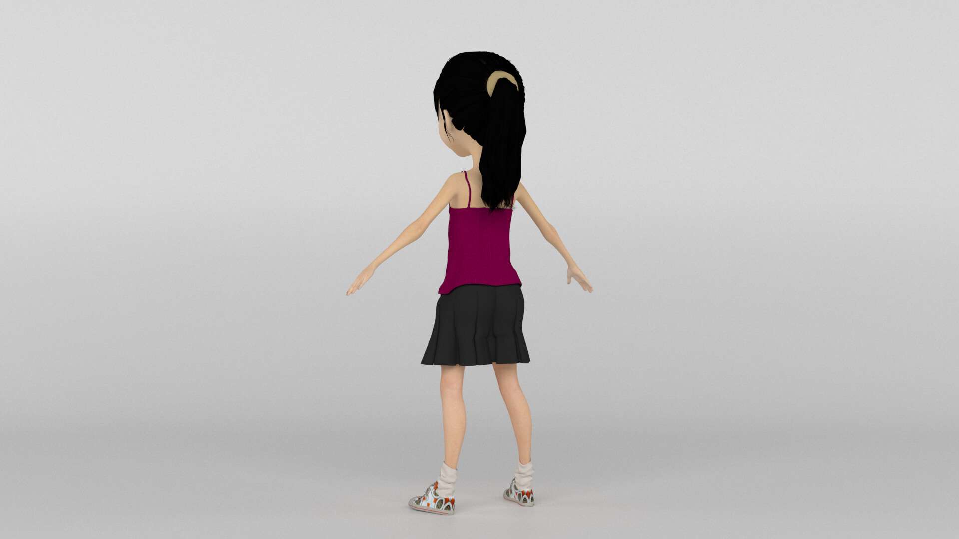 Toon Girl - Cartoon 3D Model by Trish