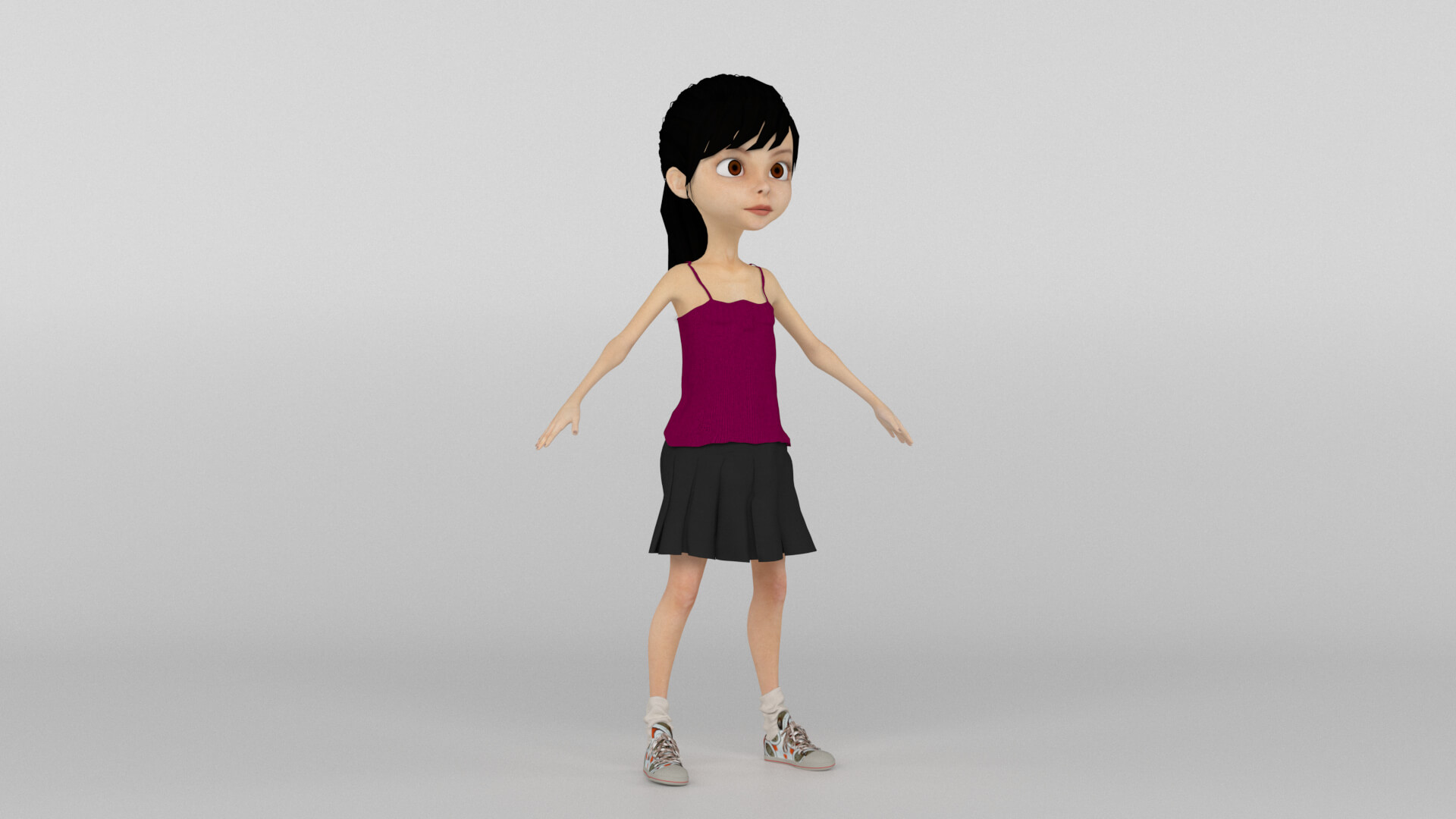 Toon Girl - Cartoon 3D Model by Trish