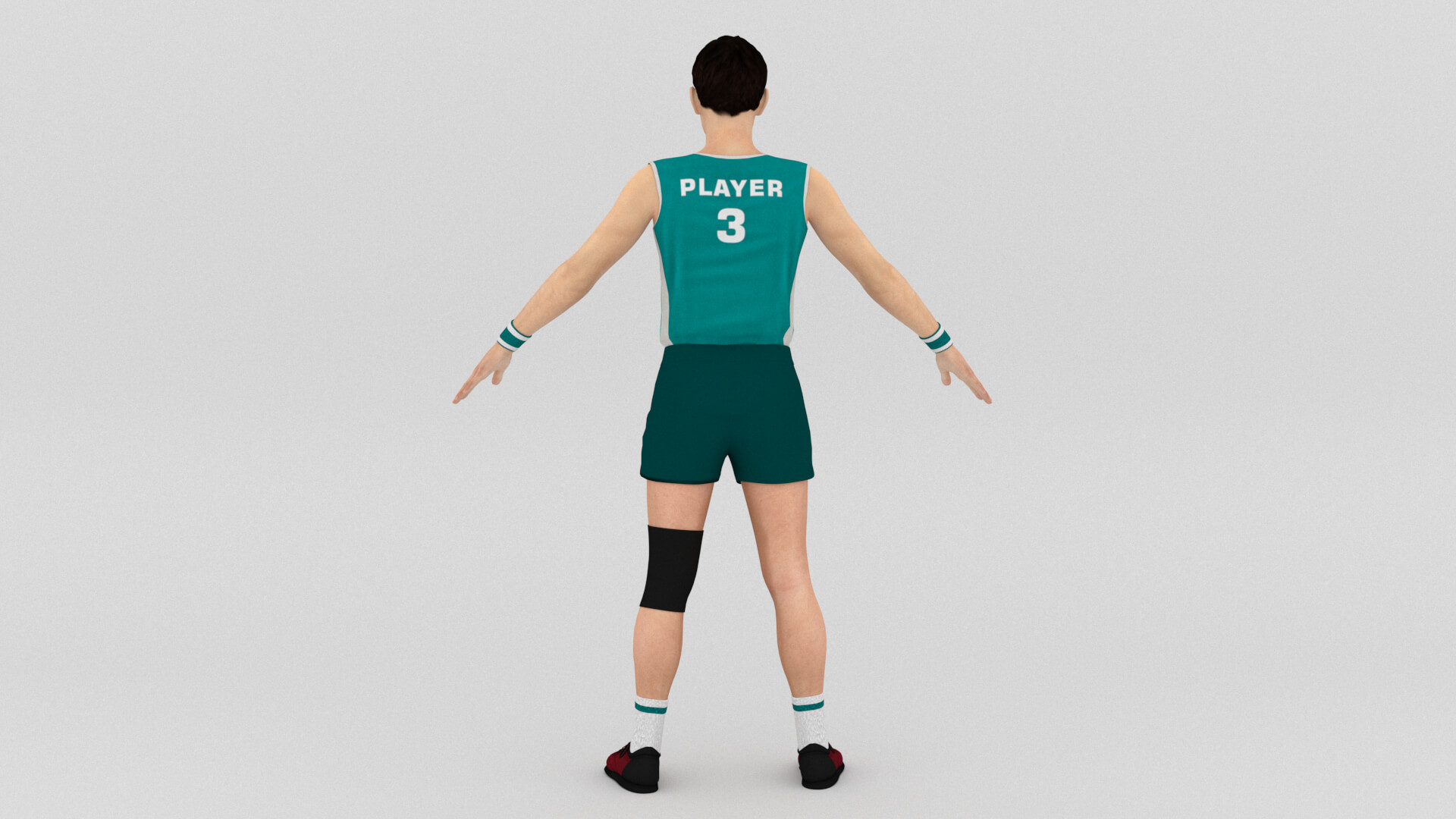 Volleyballl Player Cyan Dress - 3D Model by Trish