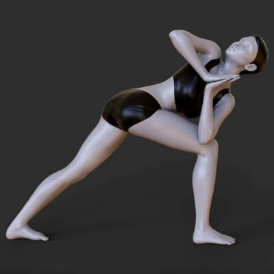 Yoga Pose - Reverse Triangle Pose 3D Model by Trish