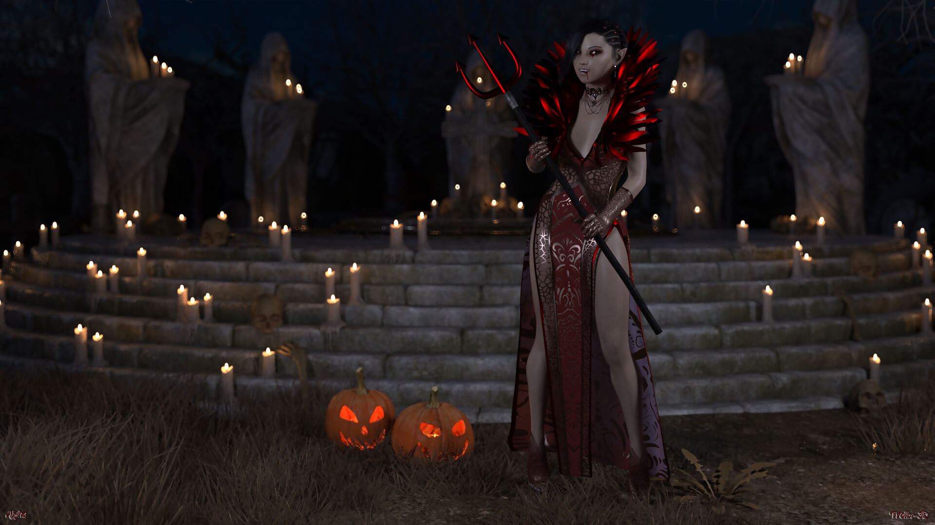 Aisha Vamp by Trollx3d | RenderHub Wallpapers