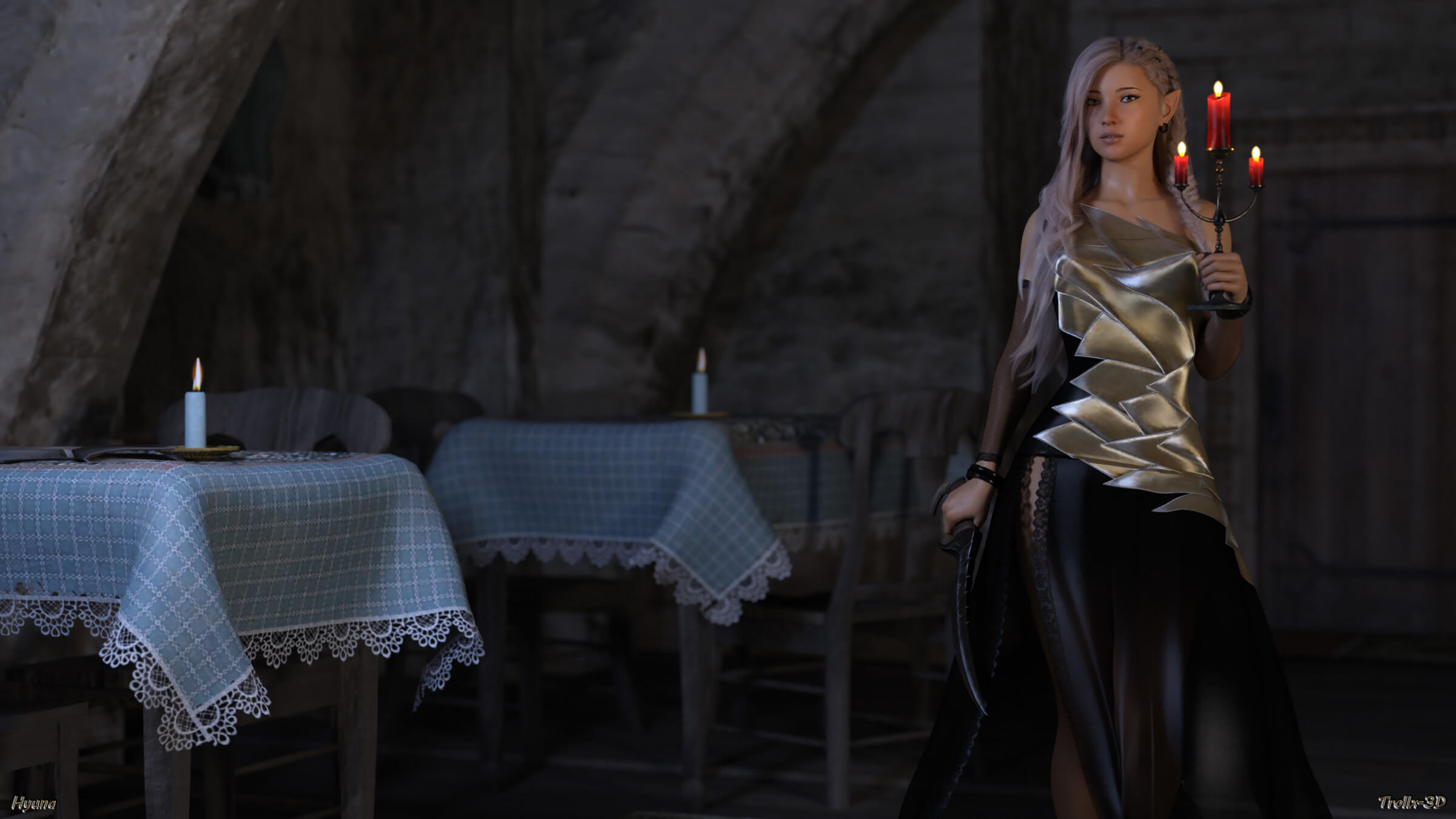 Assassin Elf (Hyuna FXY) Wallpaper 4K 3D Render | RenderHub Gallery