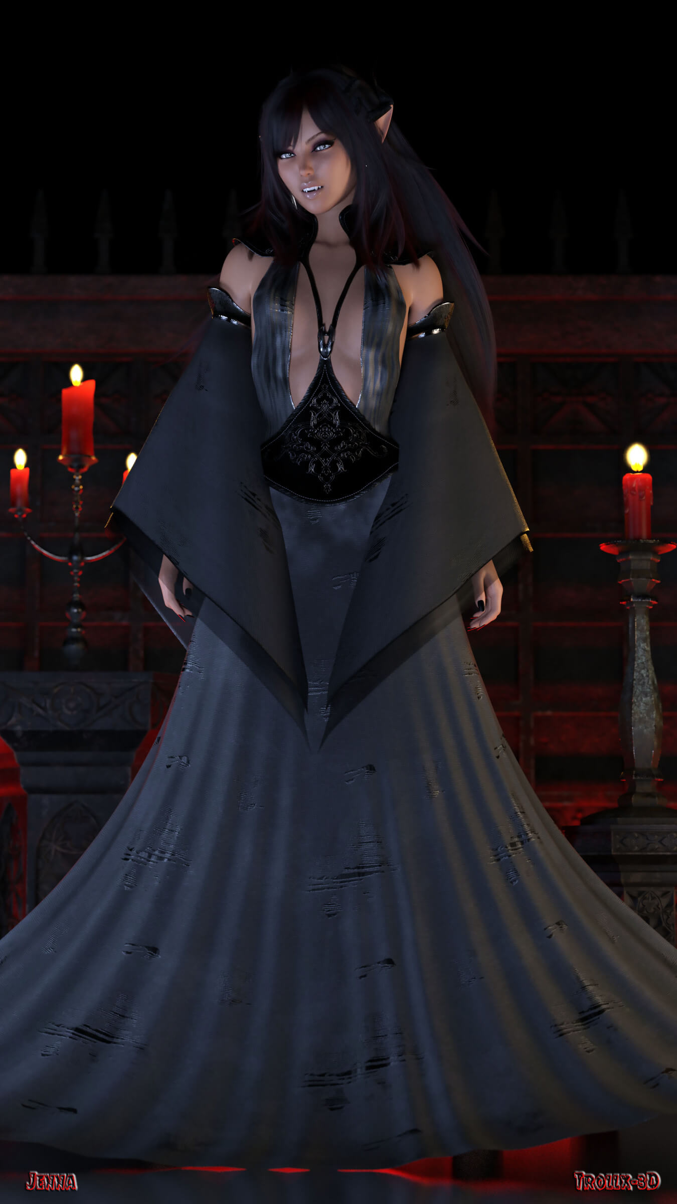 Jenna (Elf) 3D Render, Digital Art by Trollx3d