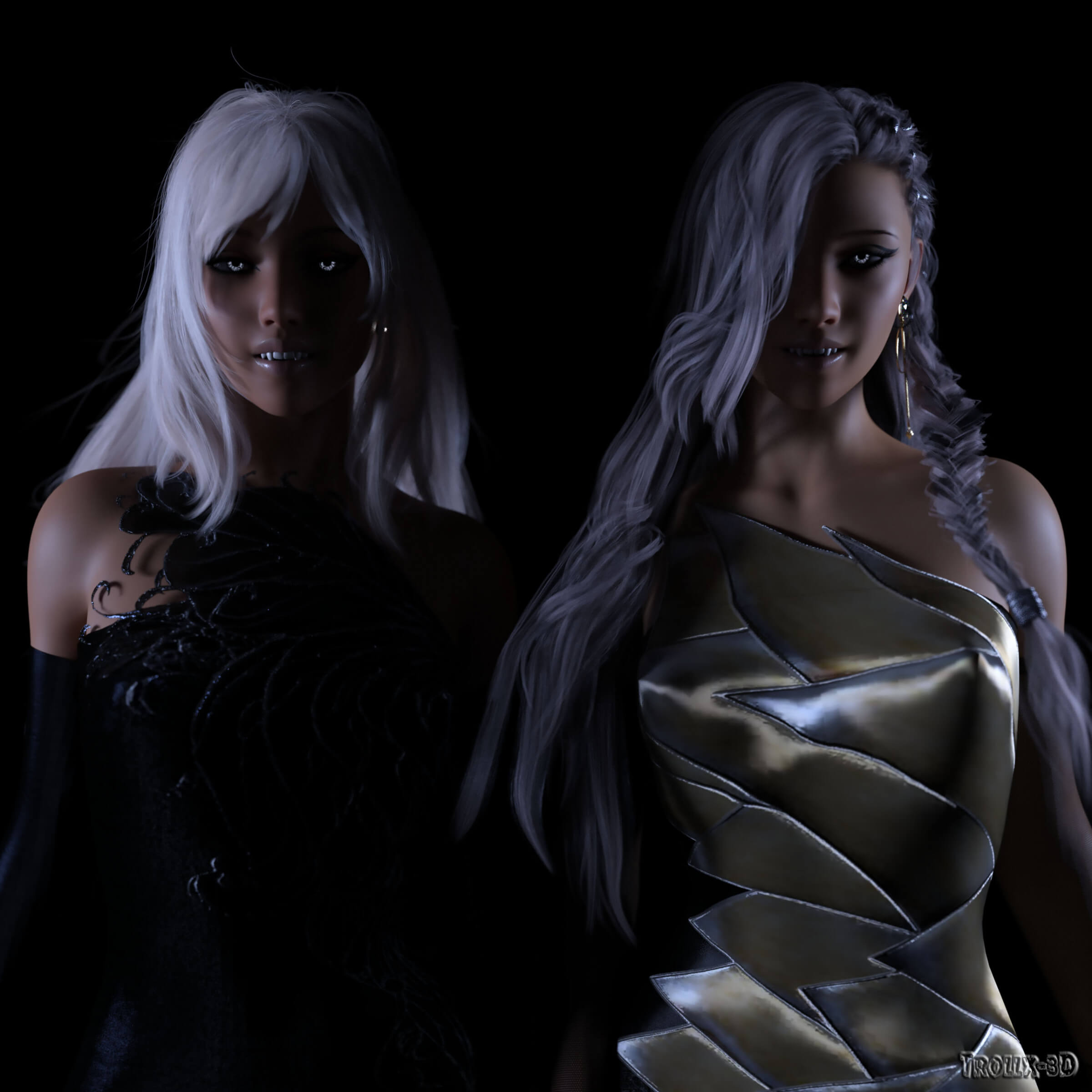 Jenna vs Hyuna 3D Render, Digital Art by Trollx3d