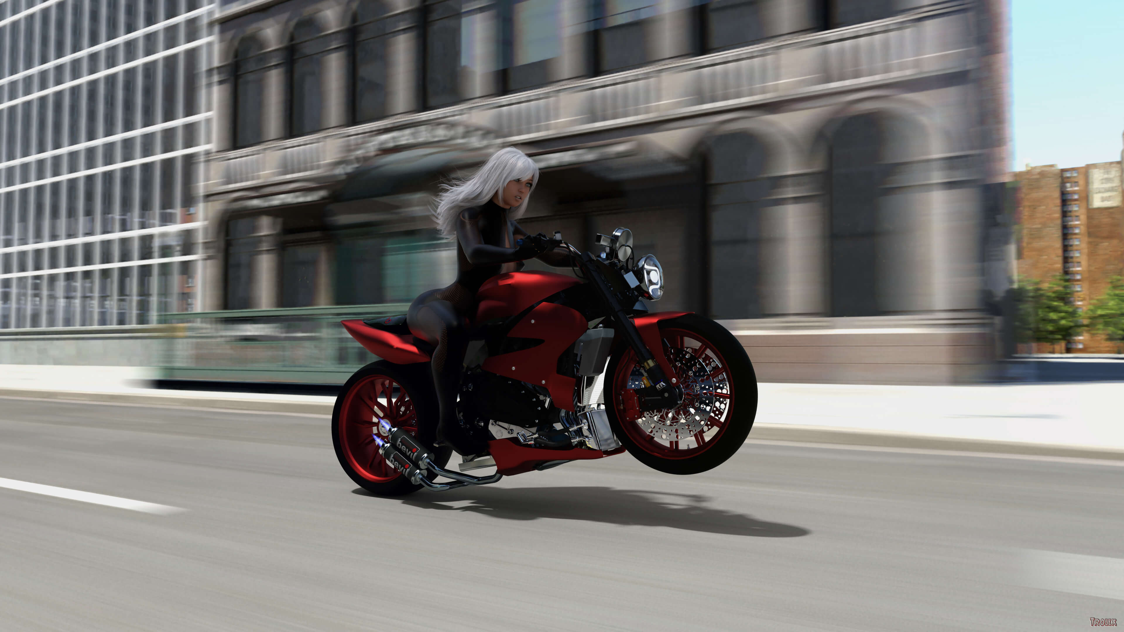 Super Bike (WallPaper) 3D Render, Digital Art by Trollx3d