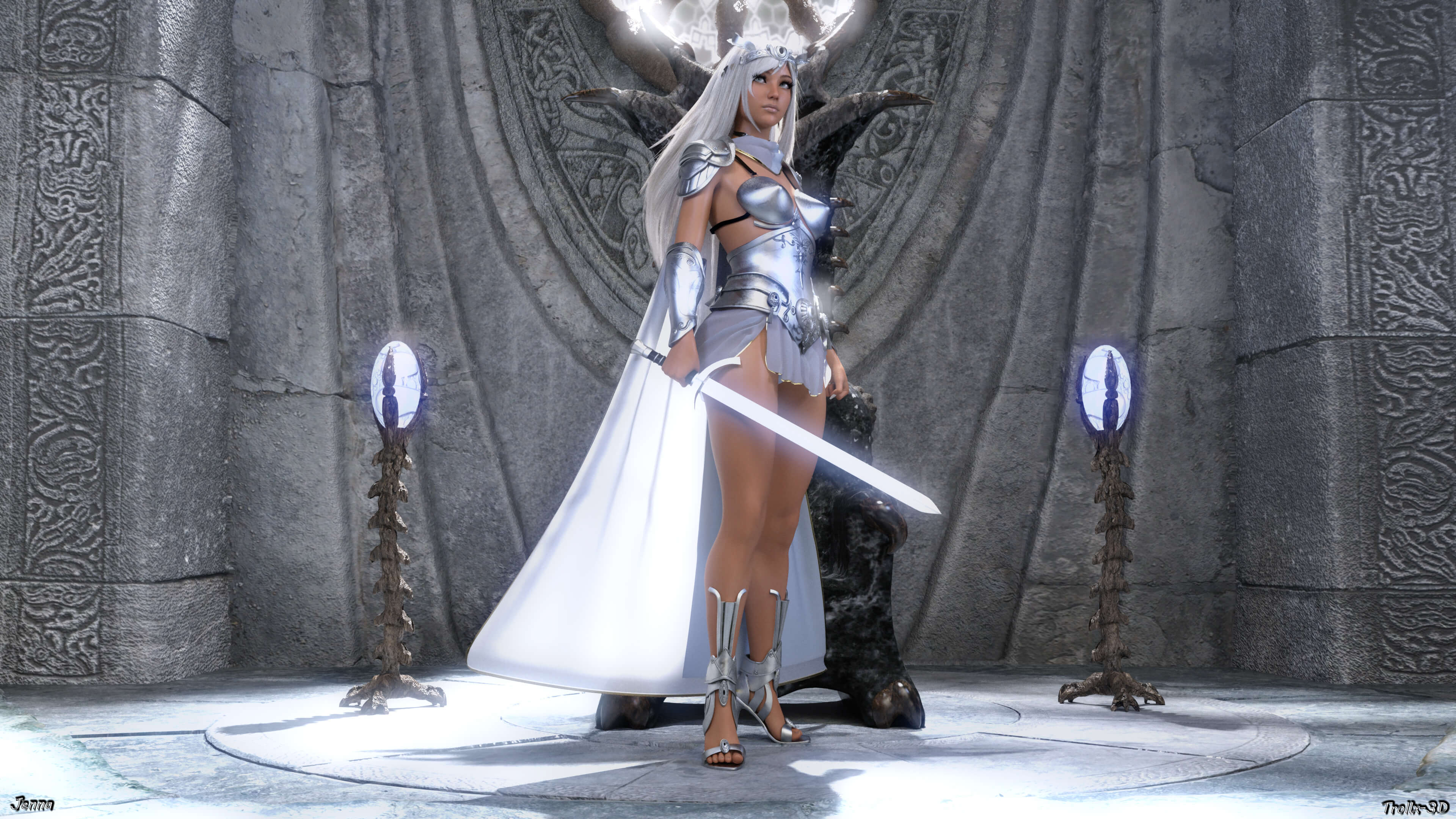 warrior from another time (WallPaper) 3D Render by Trollx3d