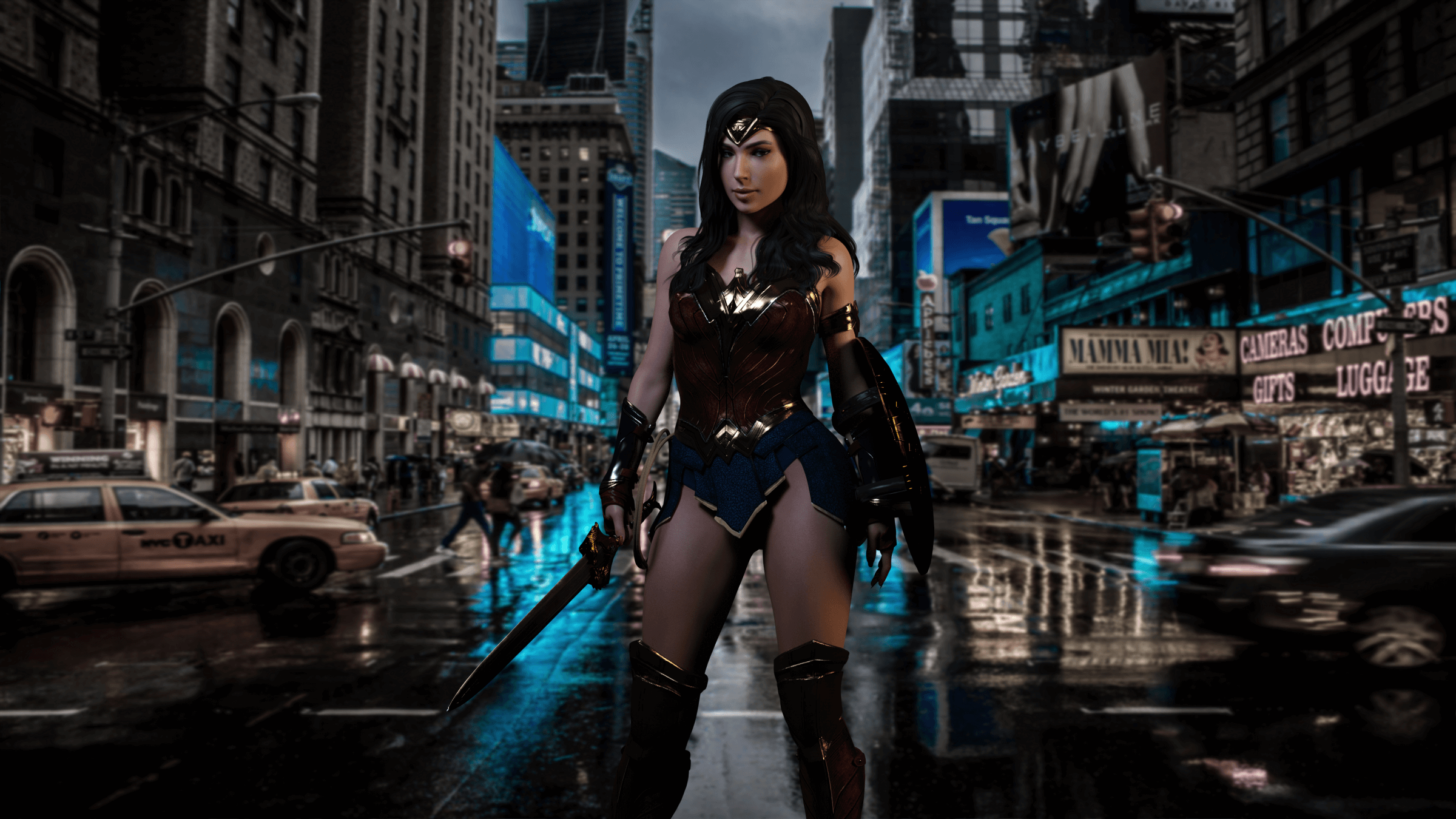 Woder Woman (wallpaper 4K) 3D Render, Digital Art by Trollx3d