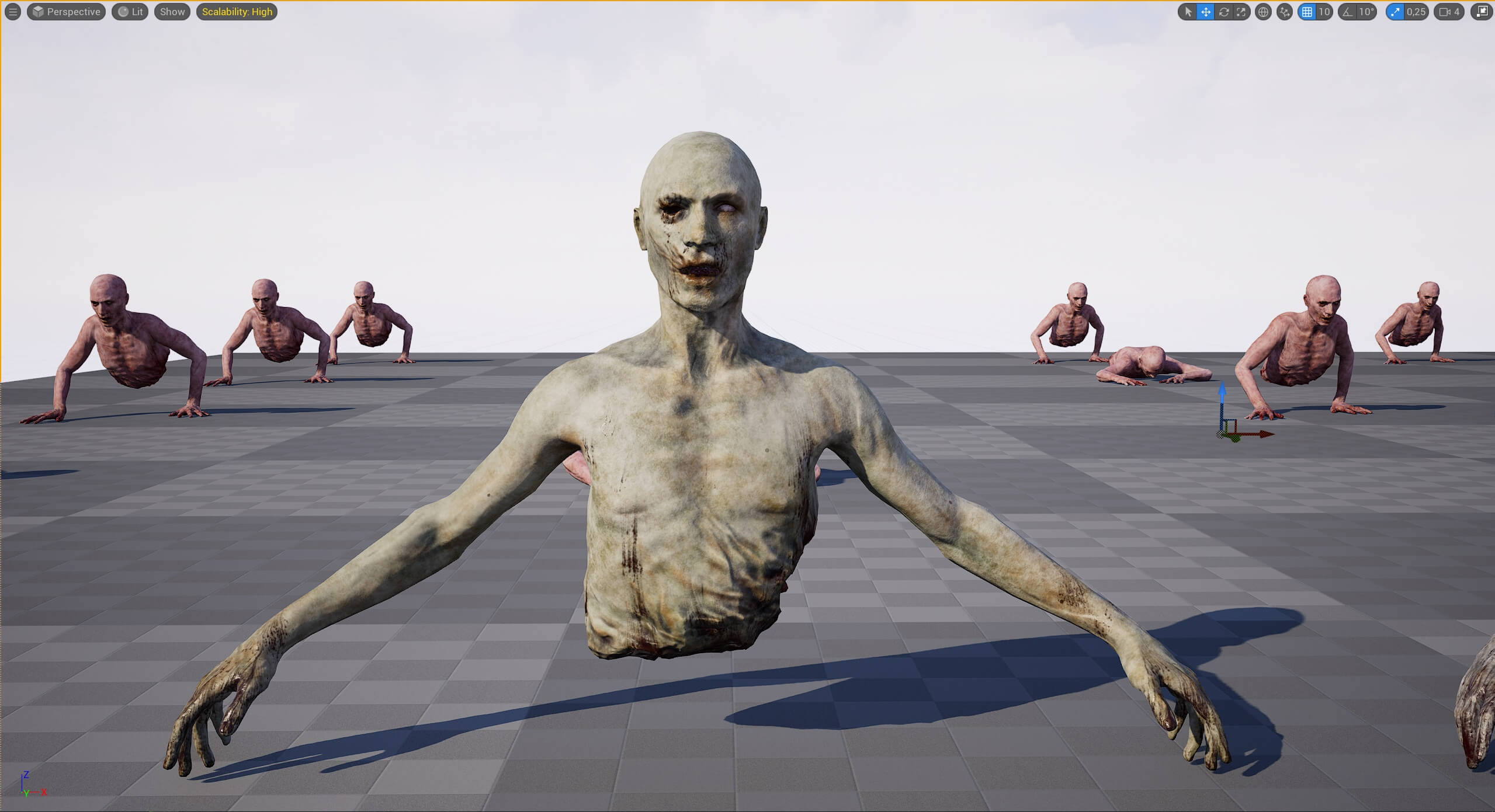 Dismembered Zombie Crawler 3 - 3D Model by Tselueva