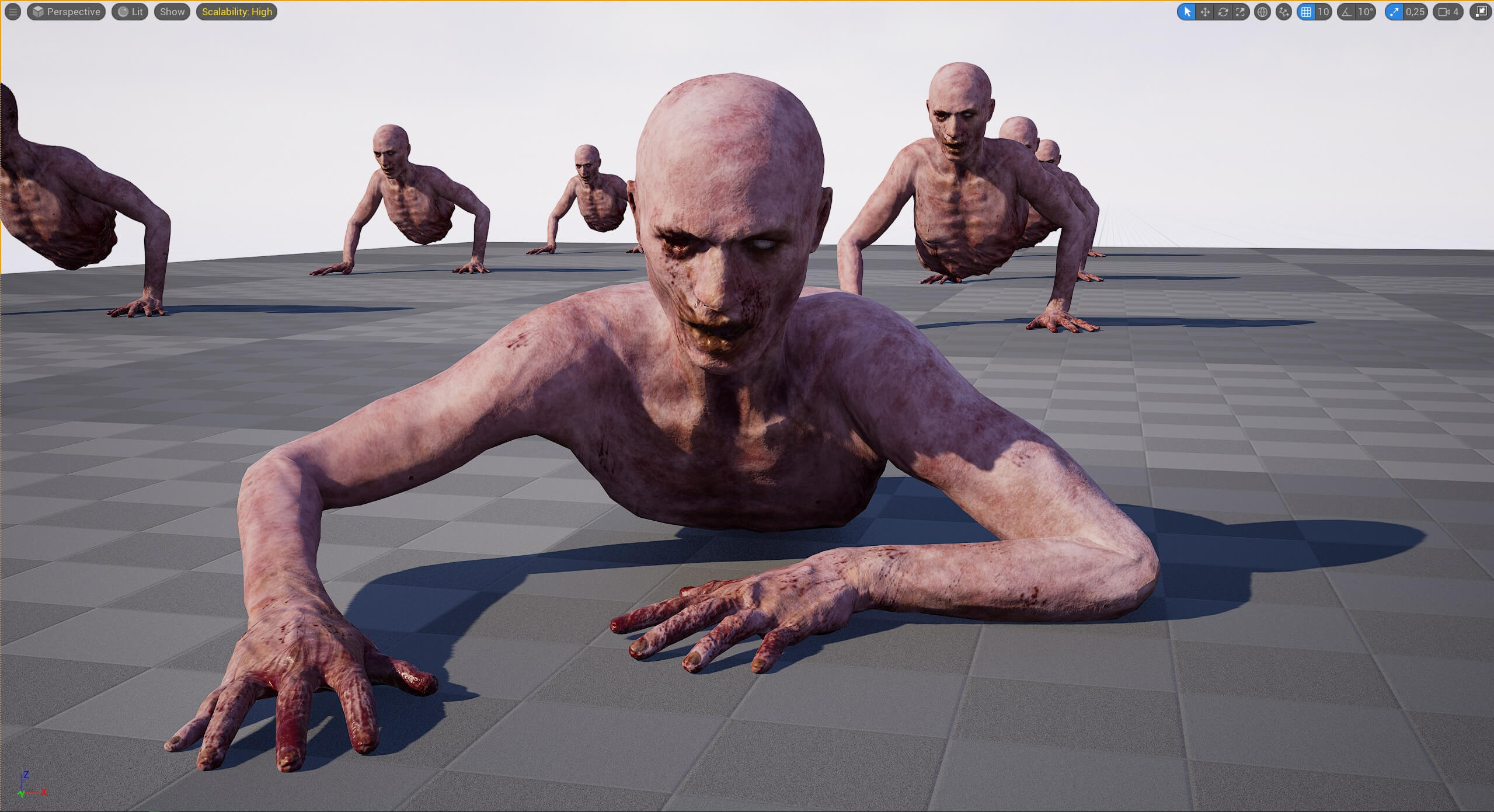 Dismembered Zombie Crawler 3 - 3D Model by Tselueva