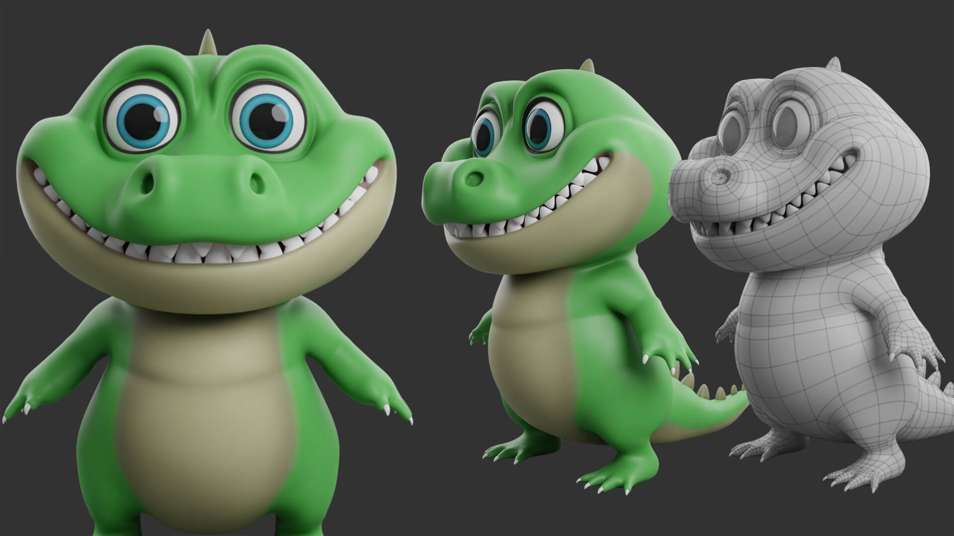 10 Wild Animals Cartoon - Topology + UV Map 3D Model by Tsering