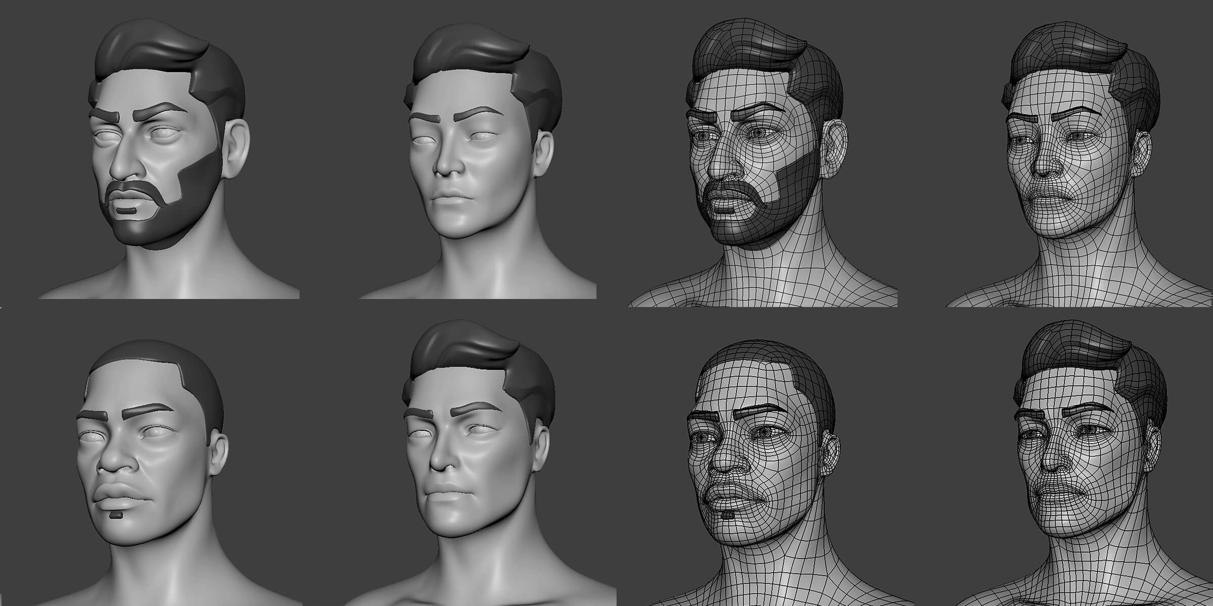 7 Male Race Basemesh - Topology + UV Map 3D Model by Tsering