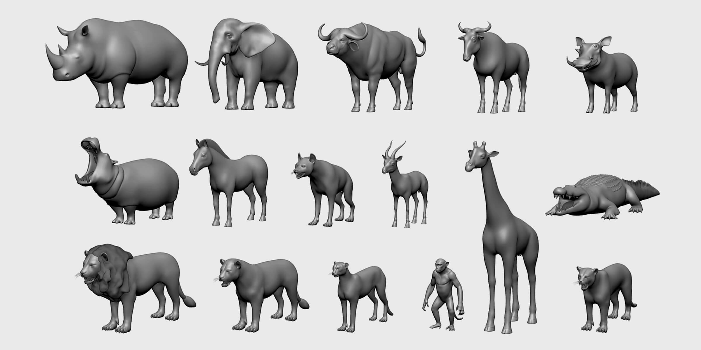 16 Wild Animal Collection - 3D Model by Tsering