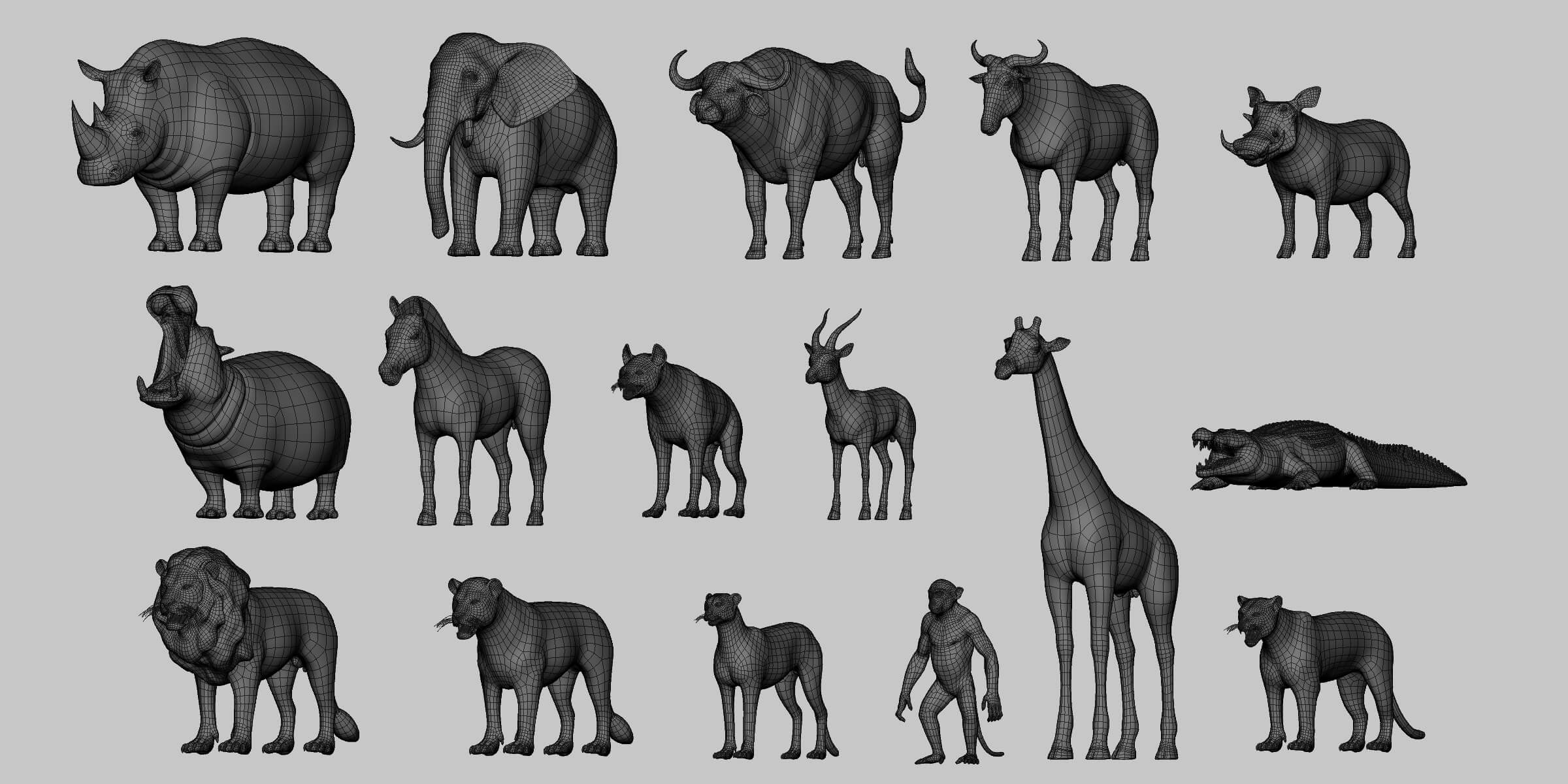 16 Wild Animal Collection - 3D Model by Tsering