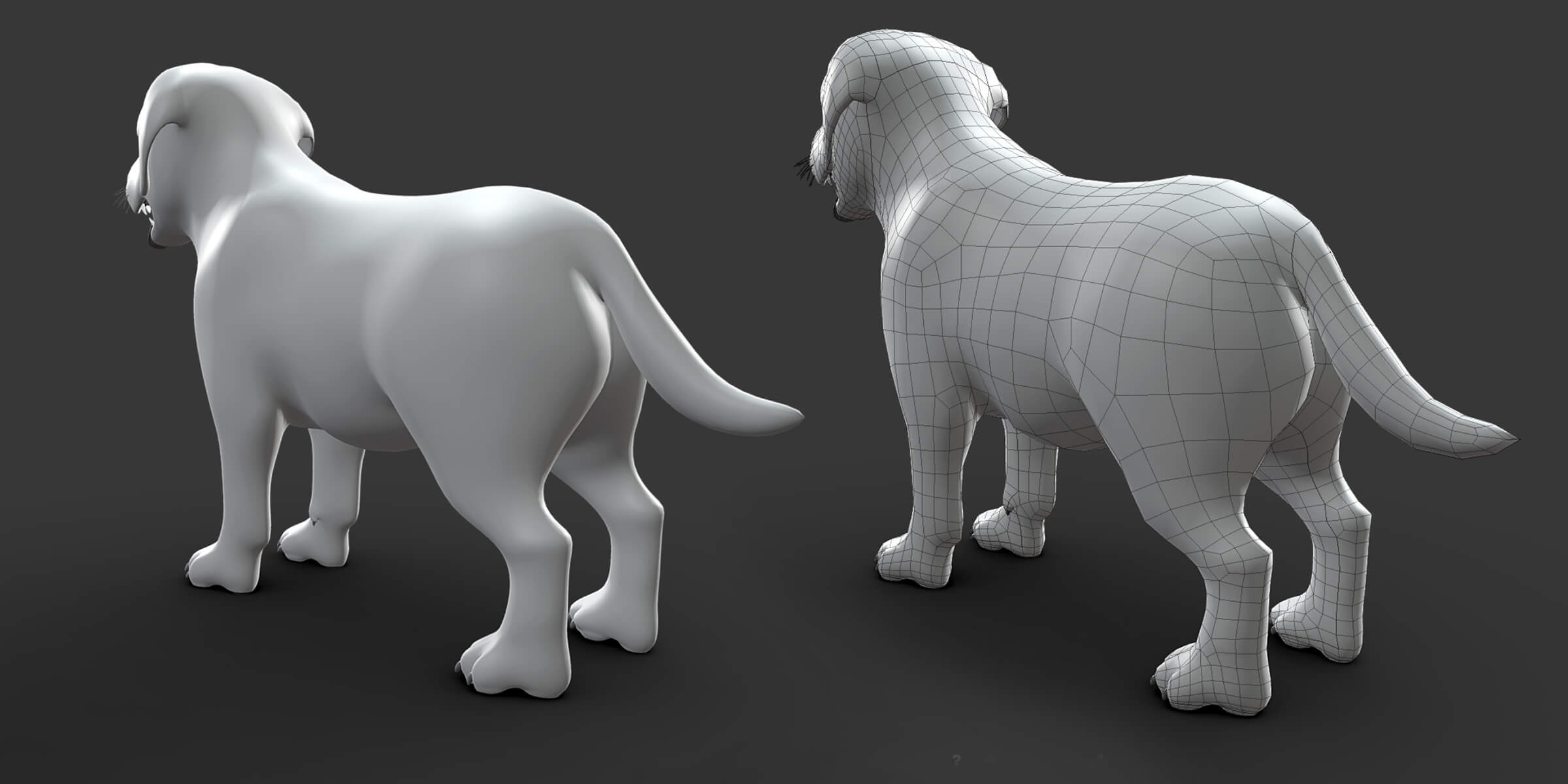 Baby Dog - Topology UV Map 3D Model by Tsering