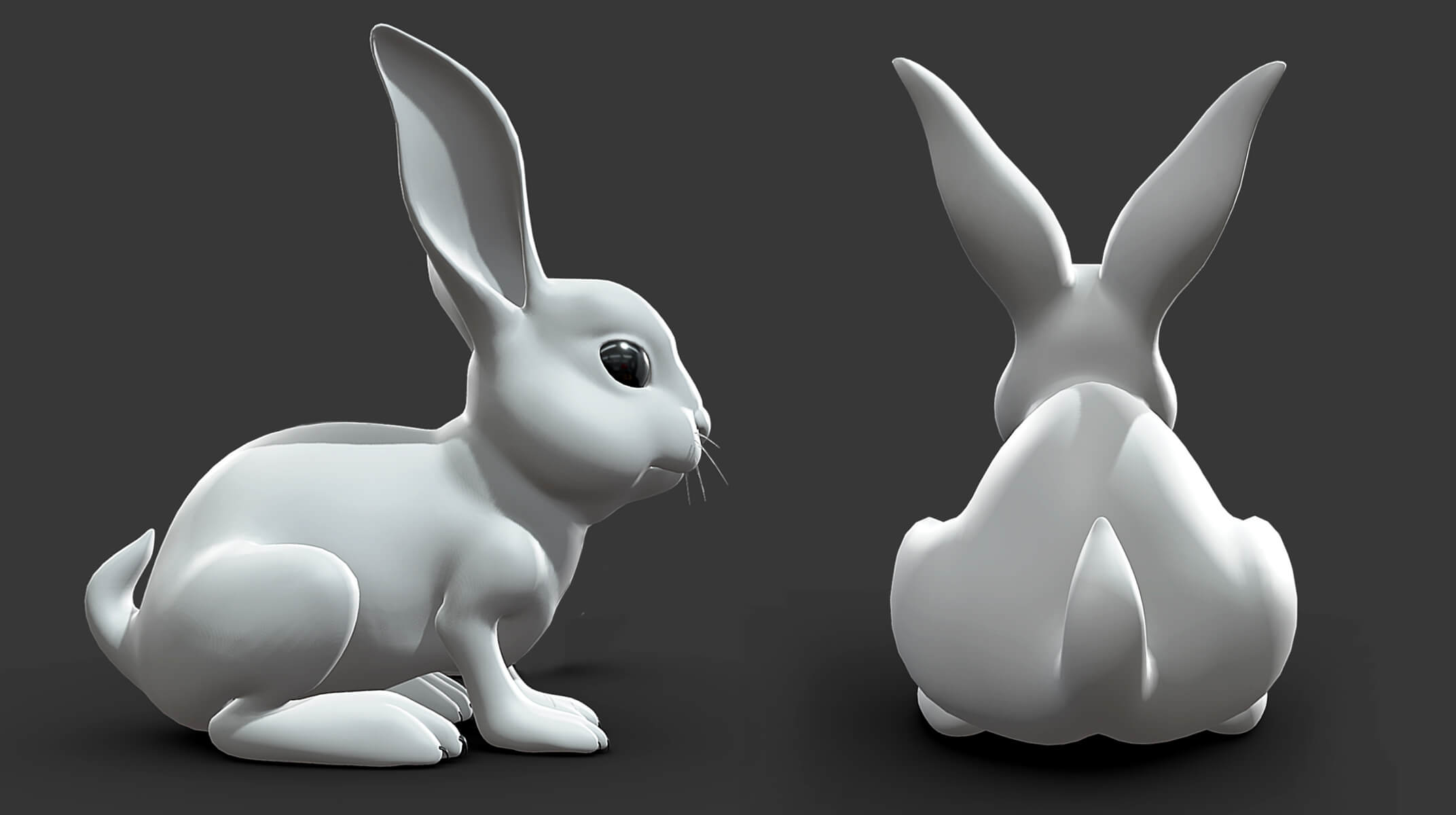 Baby Rabbit - Topology + UV Map 3D Model by Tsering
