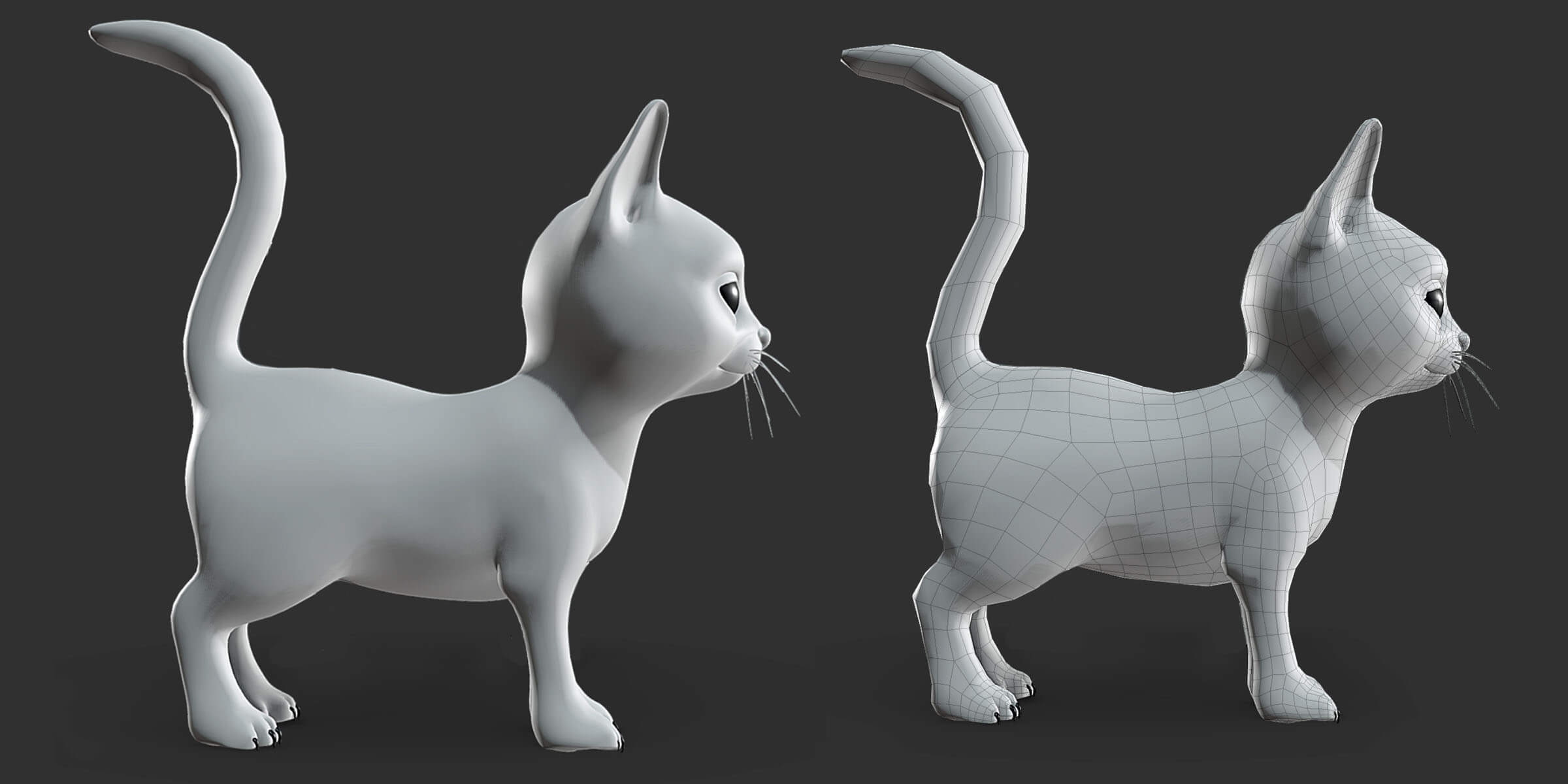 Baby Cat - Topology UV Map 3D Model by Tsering