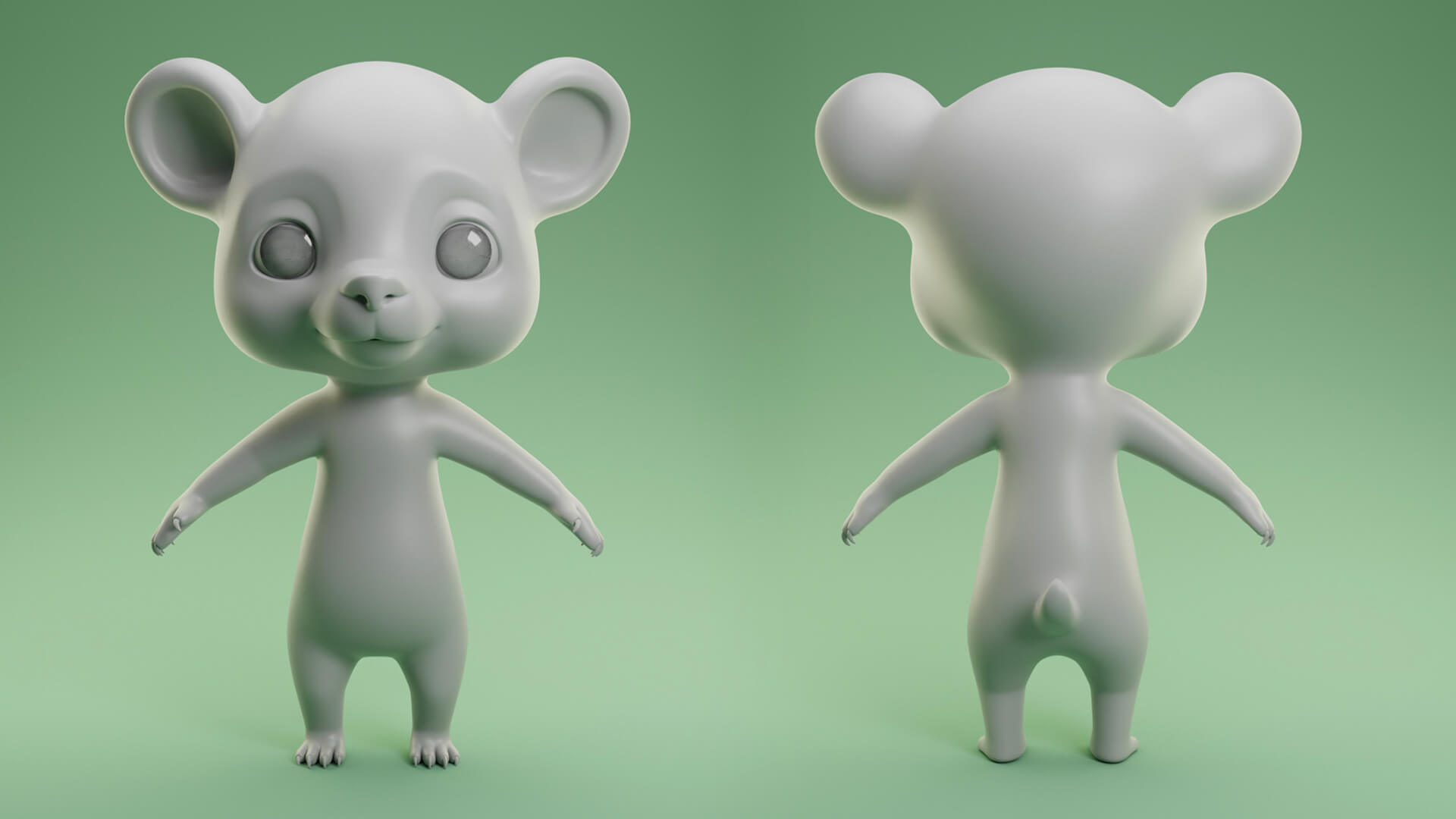 Cartoon Bear- Topology + UV Map 3D Model by Tsering