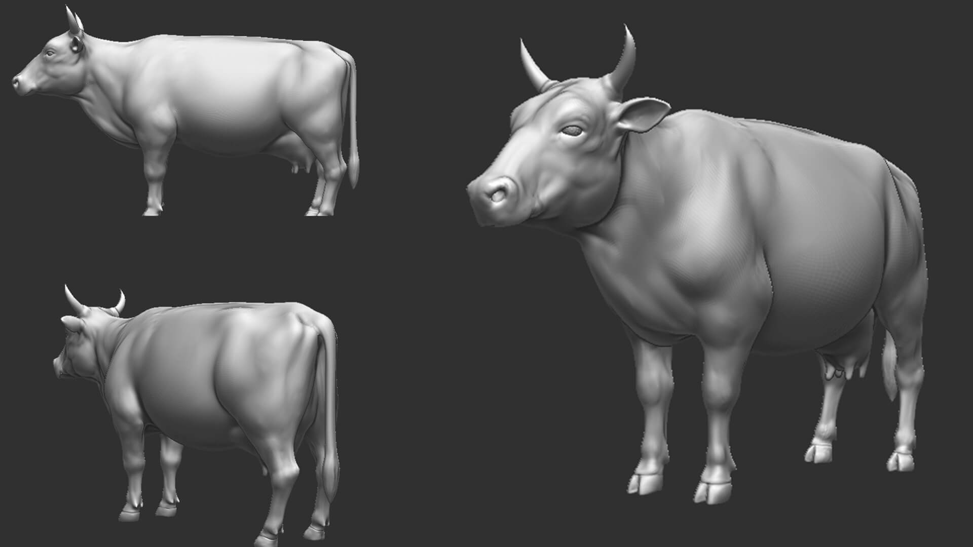 Cow Dairy Sculpt - 3D Model by Tsering