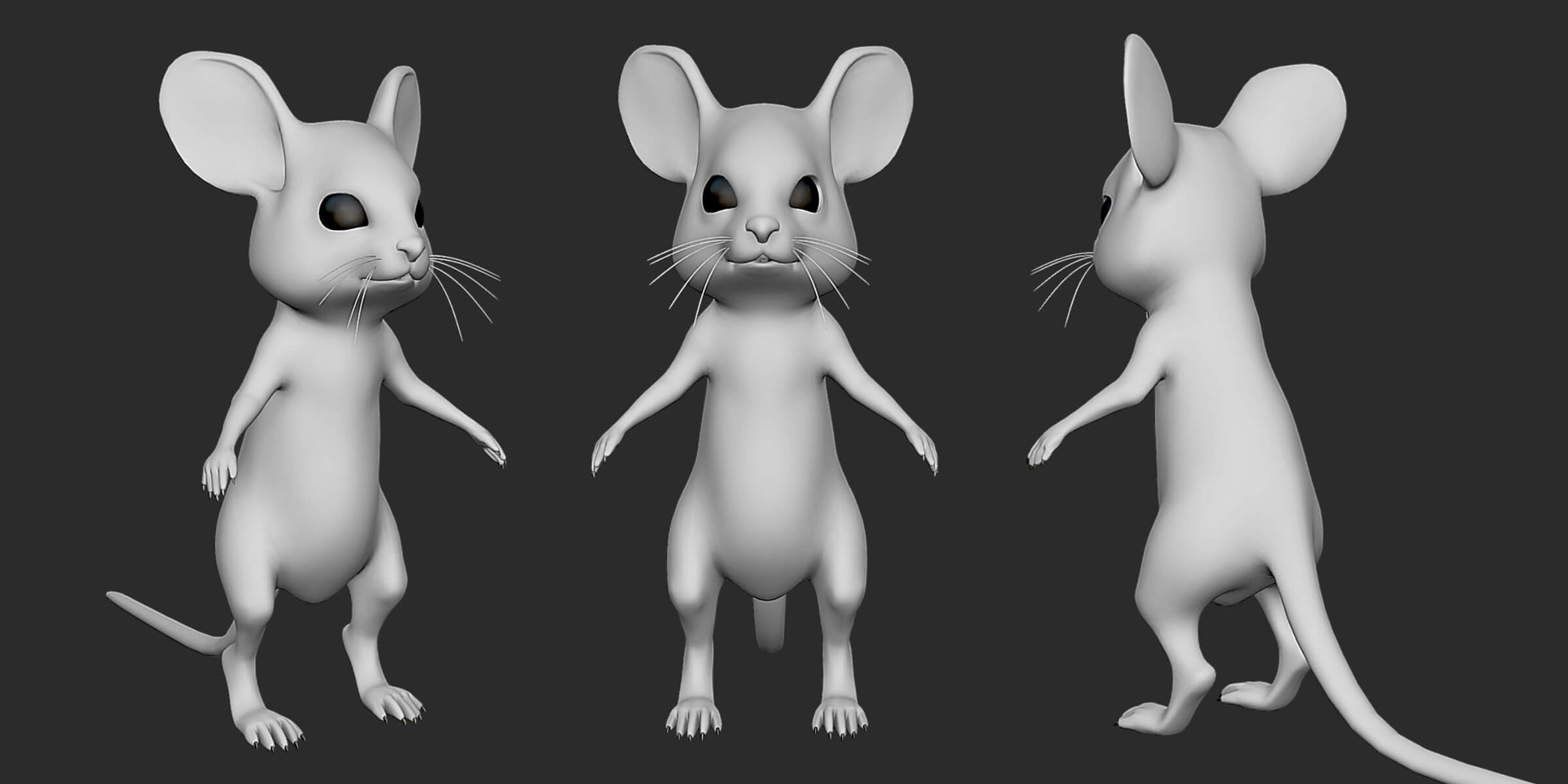 Cute Mouse - Topology UV Map 3D Model by Tsering