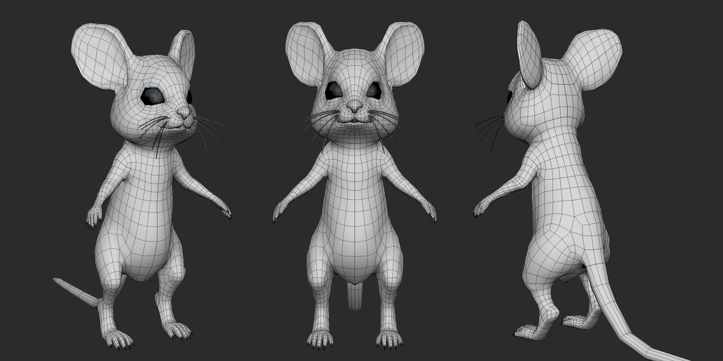 Cute Mouse - Topology UV Map 3D Model by Tsering