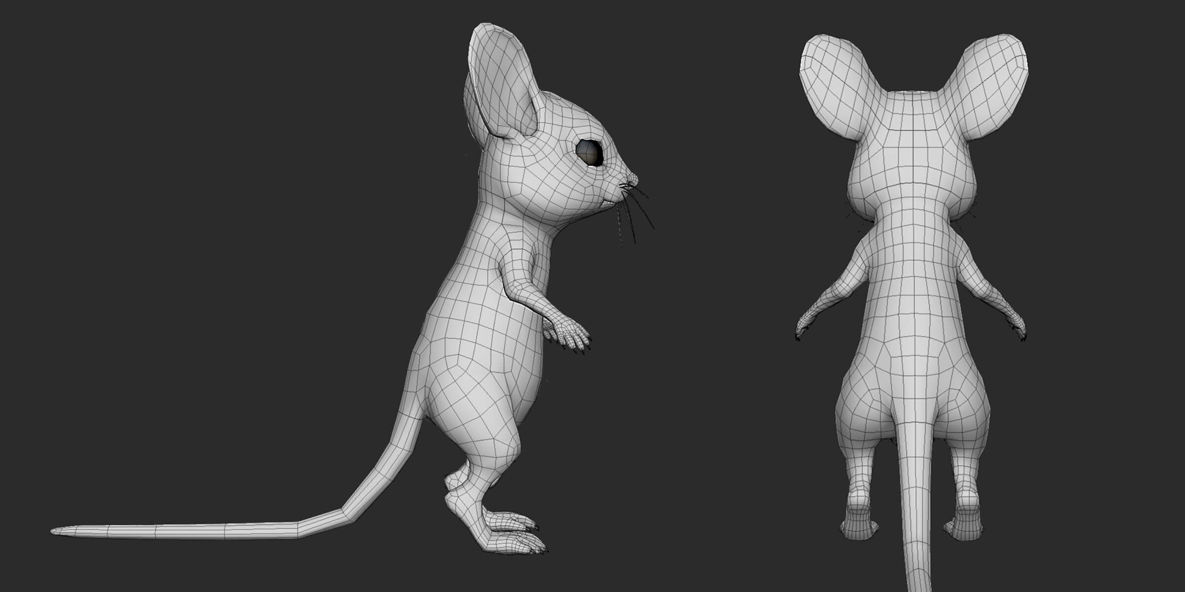 Cute Mouse - Topology + UV Map 3D Model by Tsering