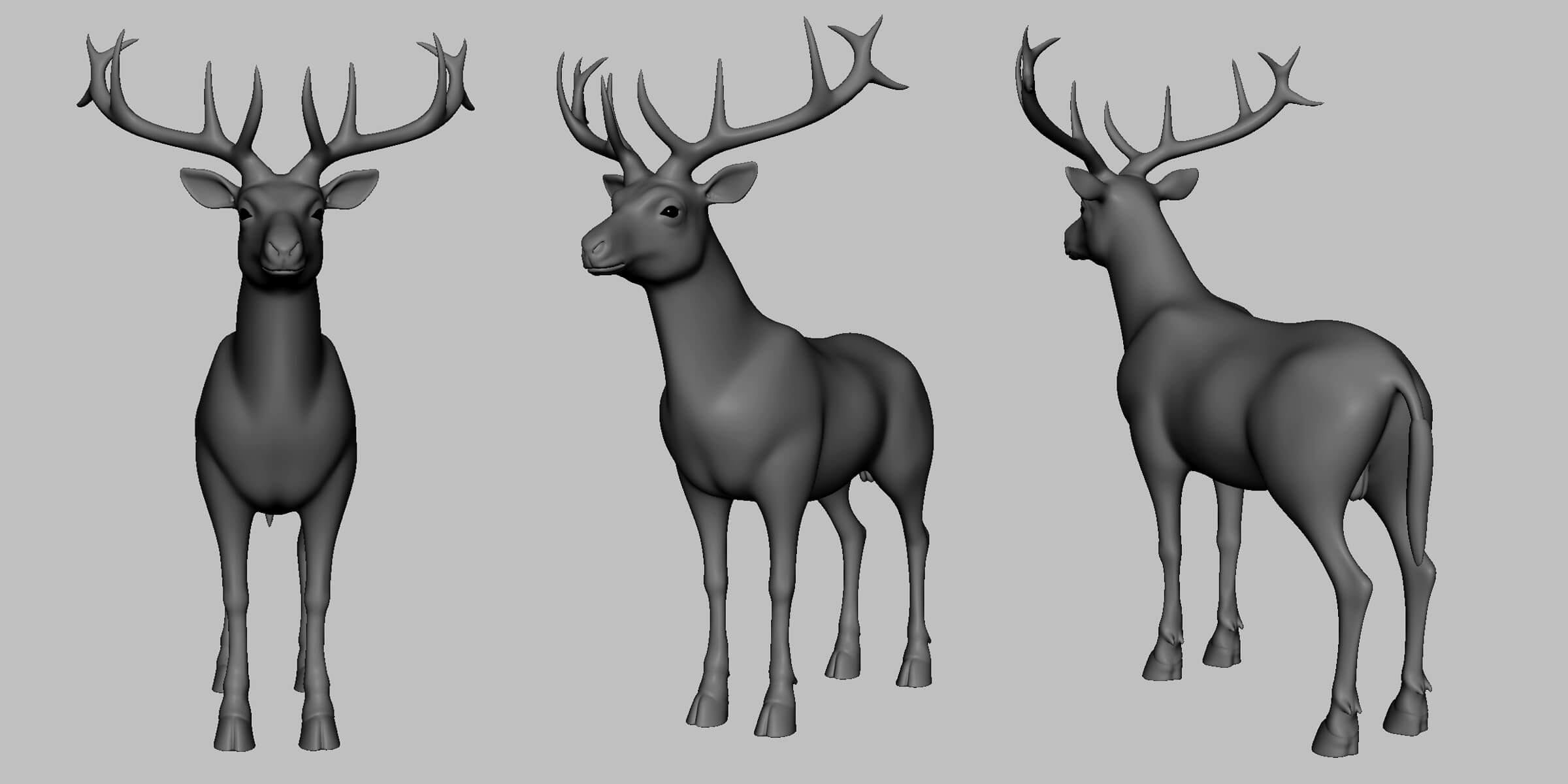 Deer - Topology + UV Map 3D Model by Tsering
