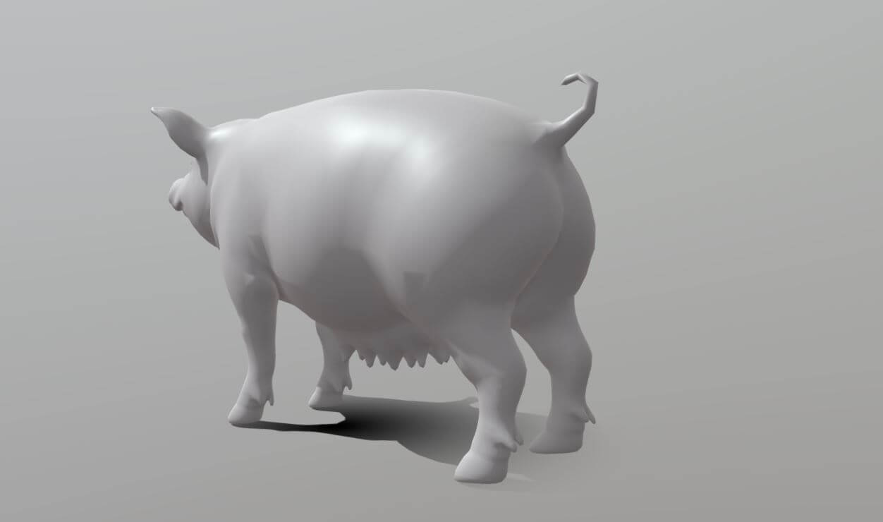 Pig Female Basemesh - 3D Model by Tsering