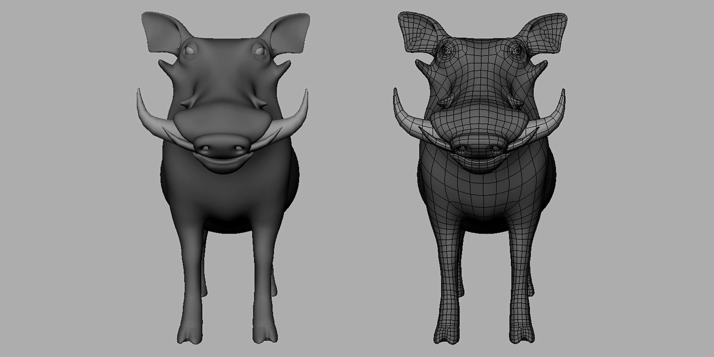 Warthog - Topology + UV Map 3D Model by Tsering