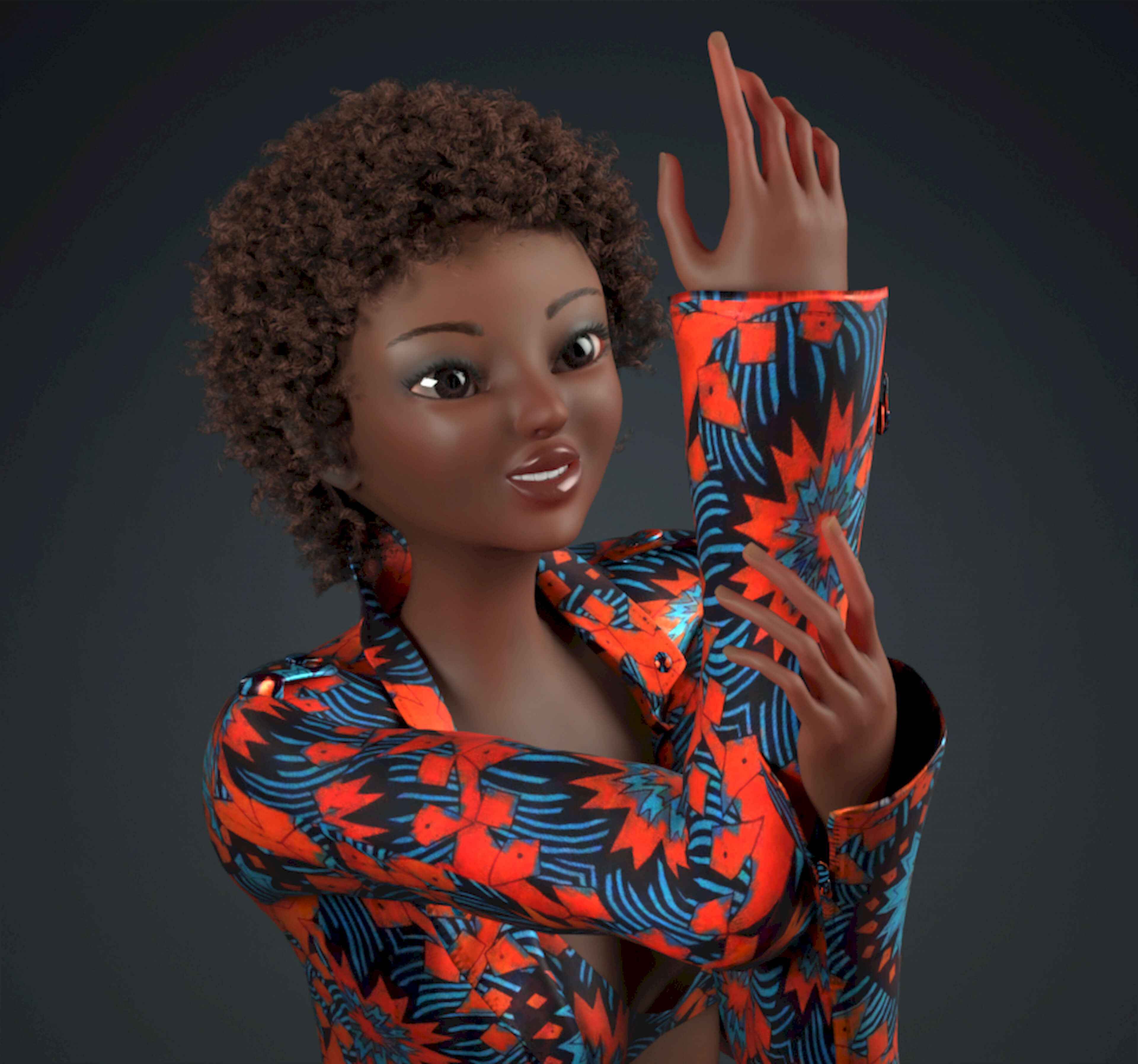 Lindiwe African Toon Female - 3D Model by TWStudios