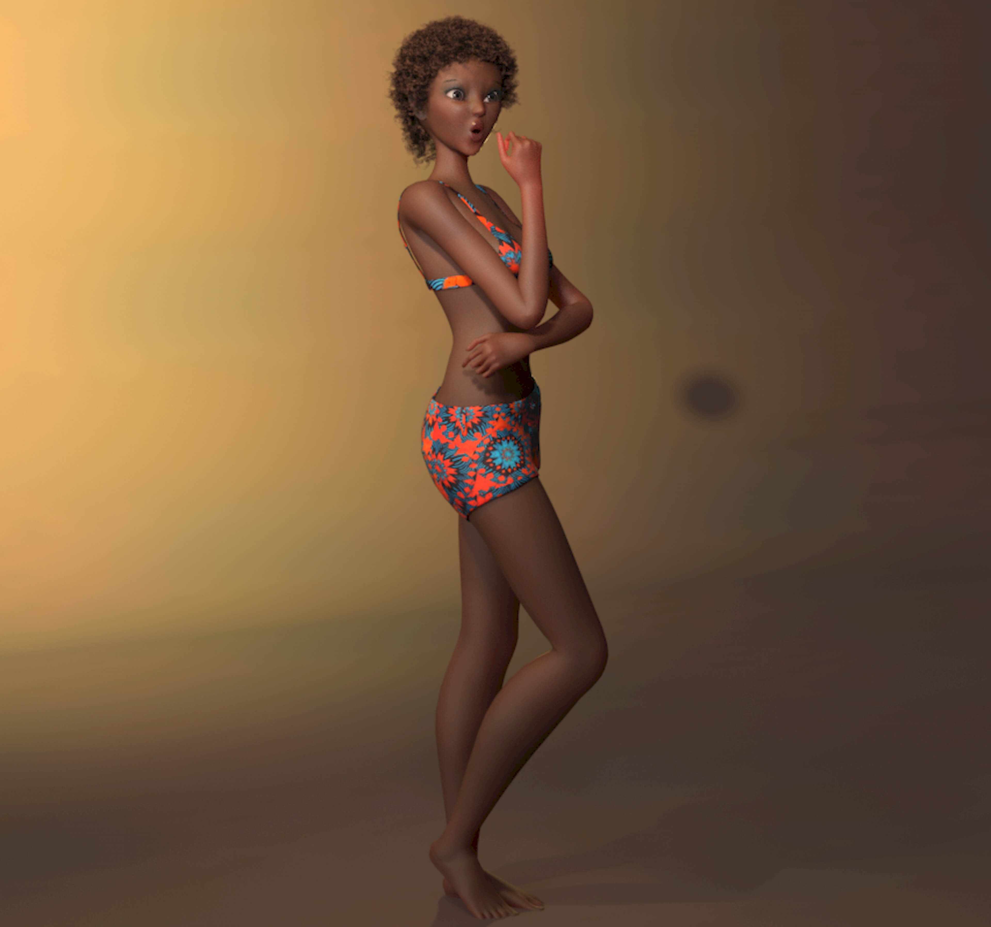 Lindiwe African Toon Female - 3D Model by TWStudios