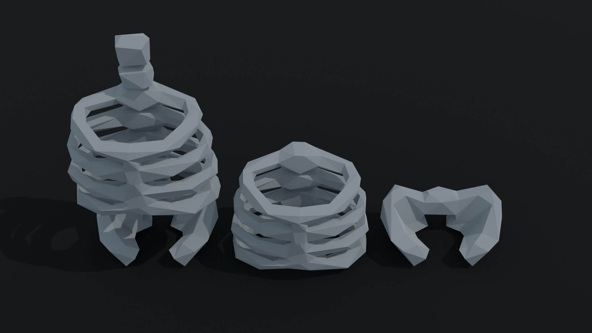 Cartoon Bones Polygonal Style - 3D Model by Tykryk