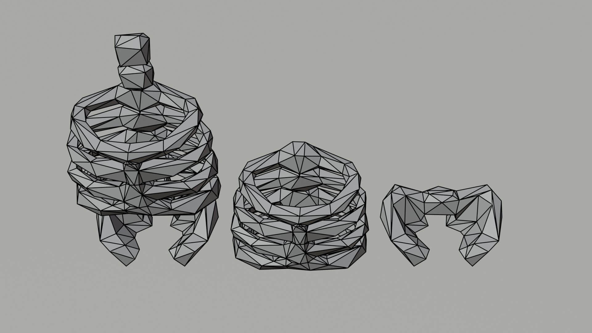 Cartoon Bones Polygonal Style - 3D Model by Tykryk