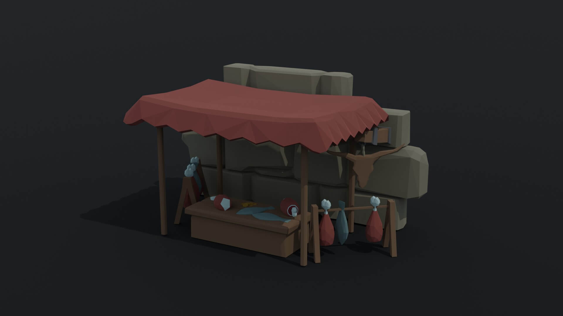 Cartoon Botcher Market - Free 3D Model by Tykryk