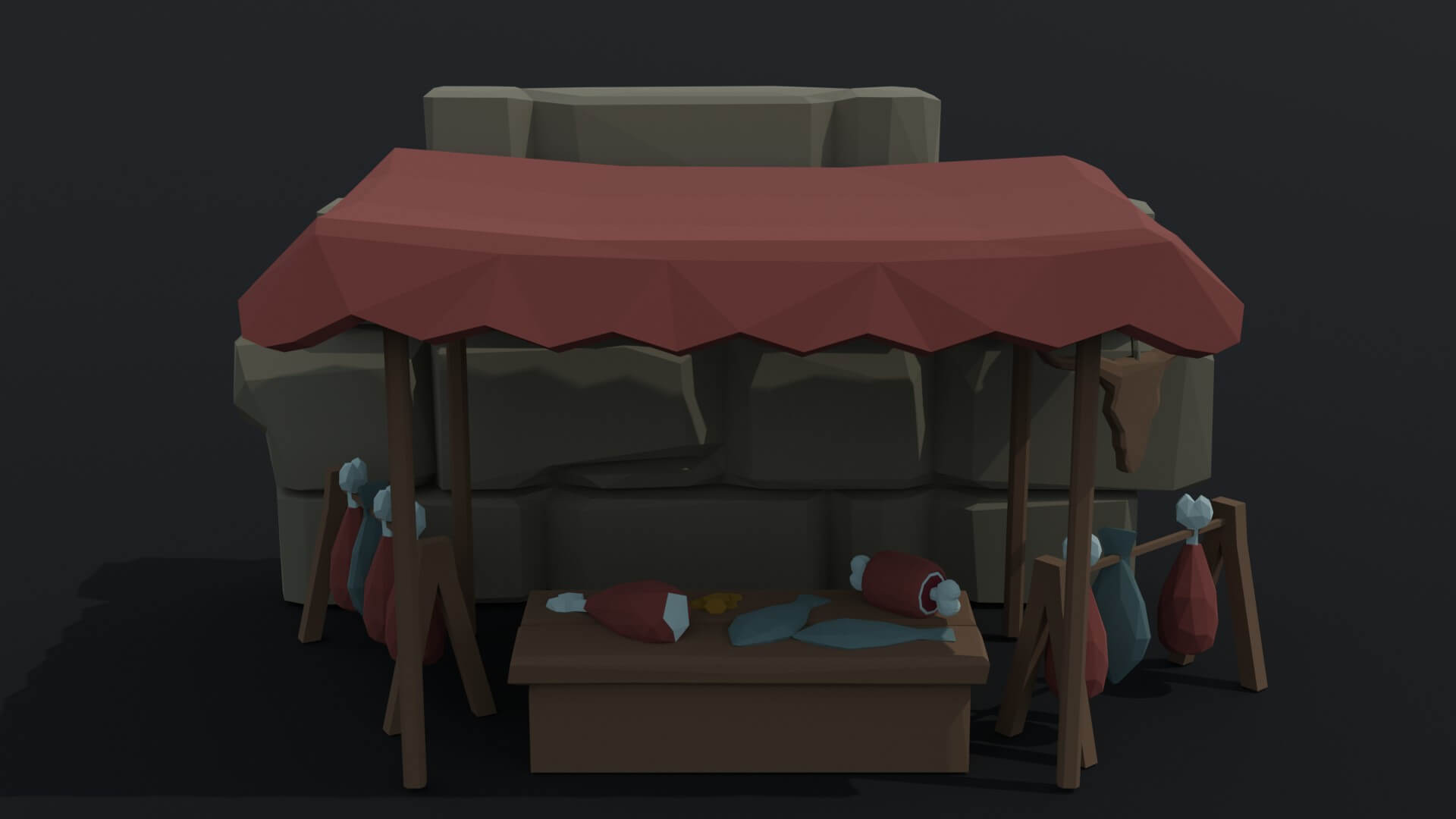 Cartoon Botcher Market - Free 3D Model by Tykryk