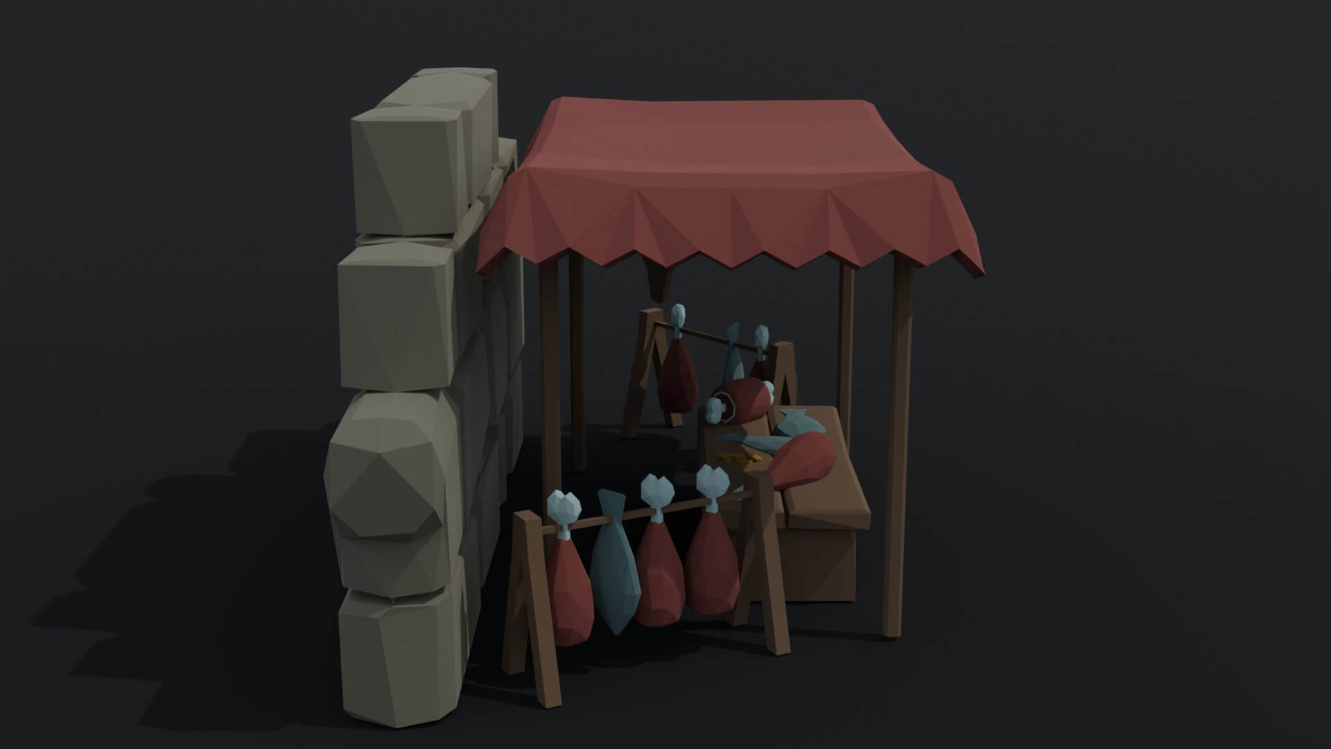 Cartoon Botcher Market - Free 3D Model by Tykryk