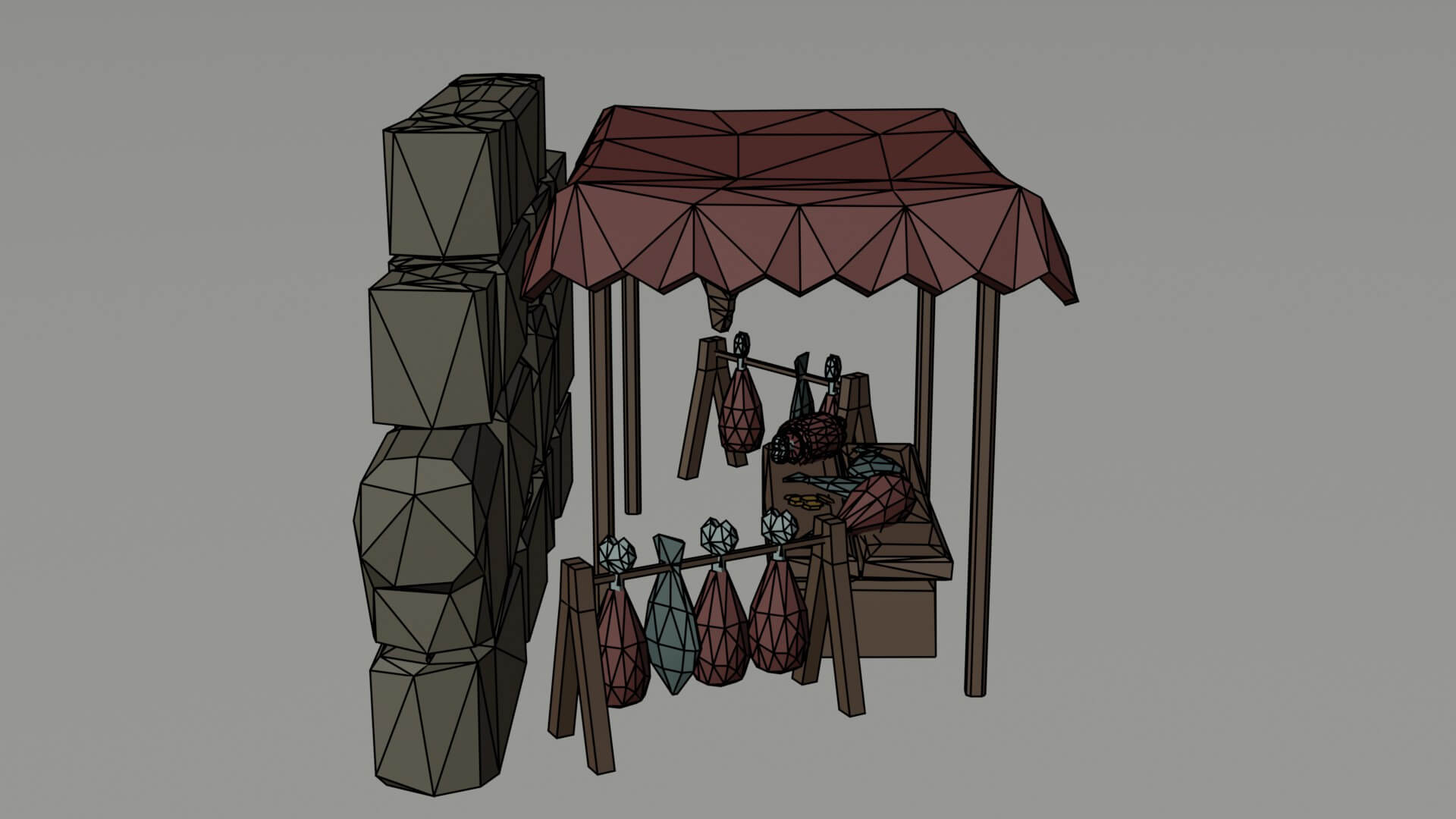 Cartoon Botcher Market - Free 3D Model by Tykryk