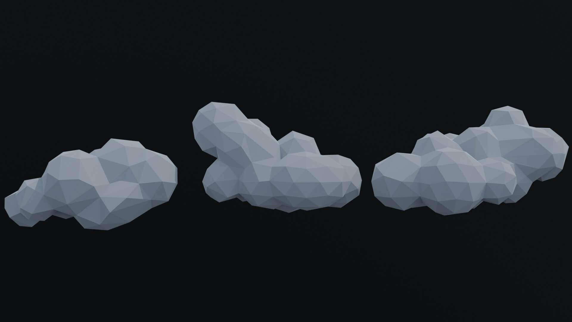 Cartoon Clouds Asset Polygonal Style - 3D Model by Tykryk