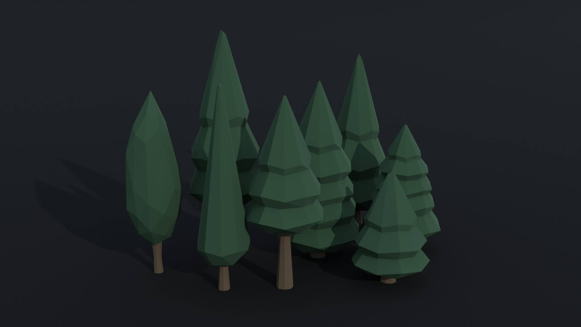 Cartoon Conifers Tree Polygonal Style - 3D Model by Tykryk