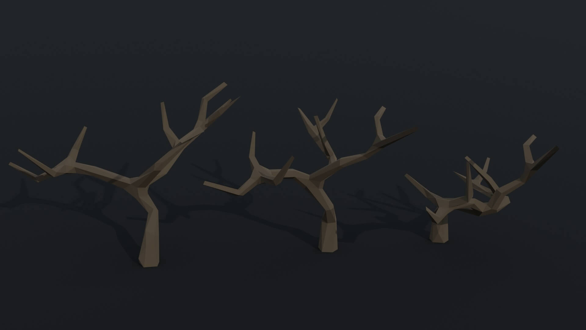 Cartoon Dead Trees Polygonal Style - 3D Model by Tykryk