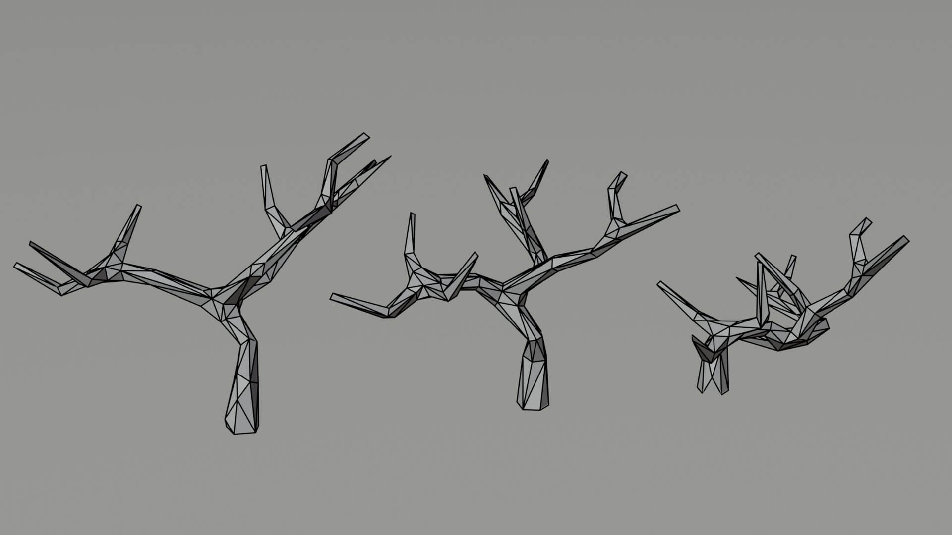 Cartoon Dead Trees Polygonal Style - 3D Model by Tykryk