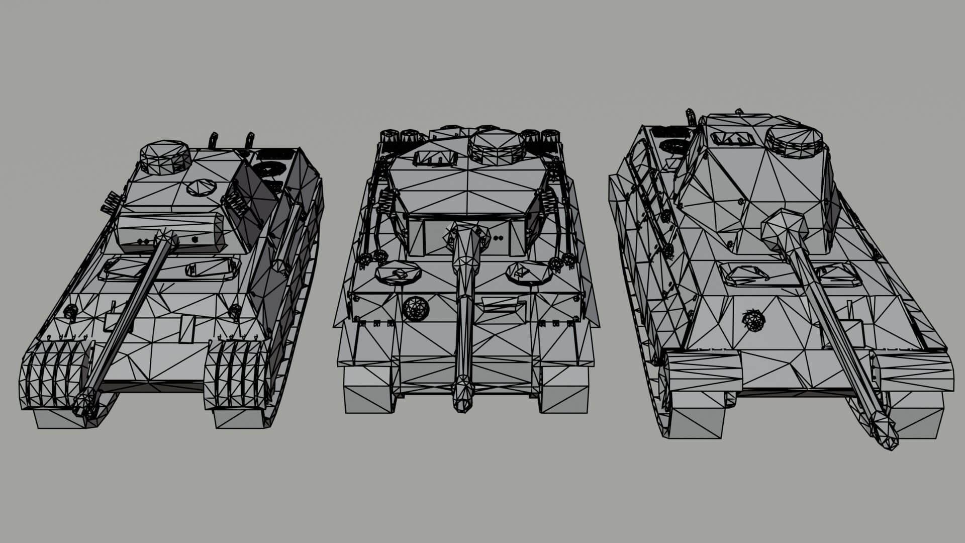 Cartoon Dieselpunk Tanks Polygonal Style - 3D Model by Tykryk