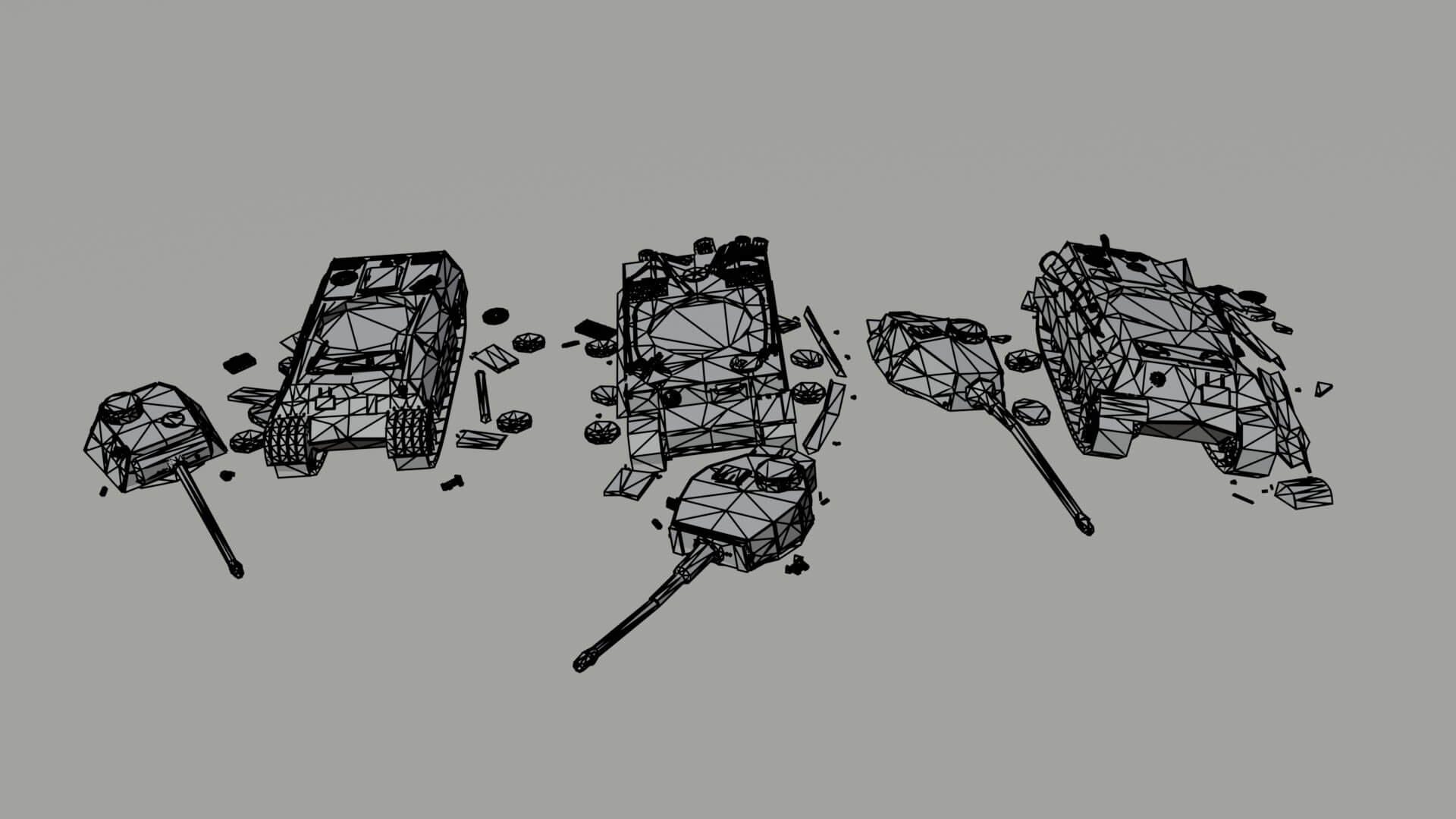 Cartoon Dieselpunk Tanks Polygonal Style - 3D Model by Tykryk