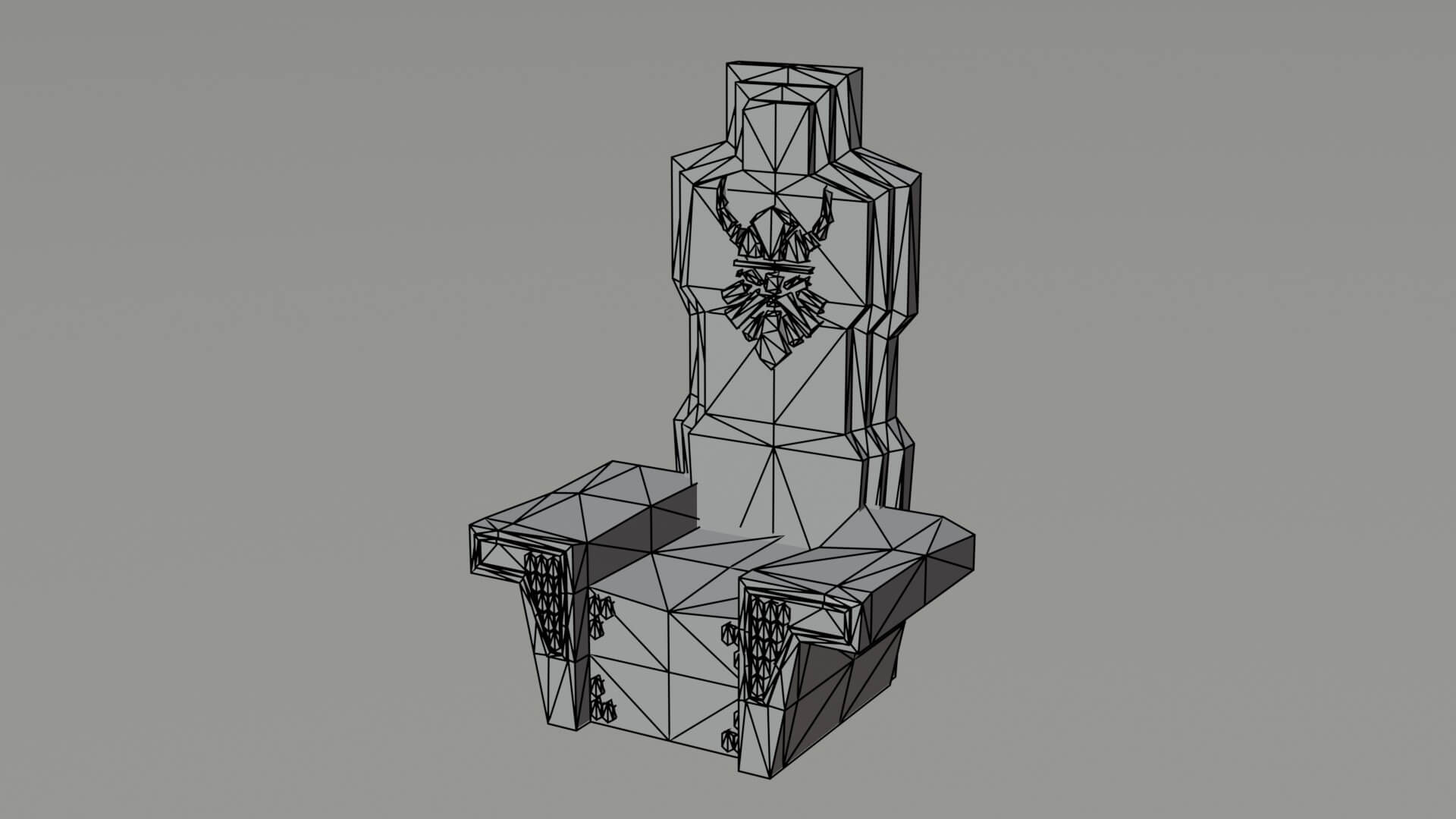 Cartoon Dwarven Throne Kit Polygonal Style - 3D Model by Tykryk