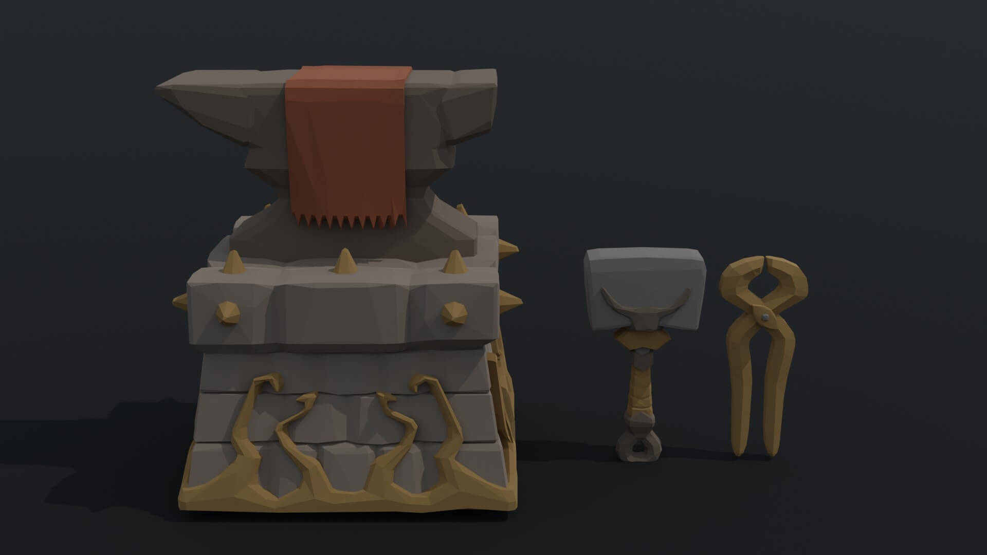 Cartoon Blacksmith Kit Polygonal Style by Tykryk