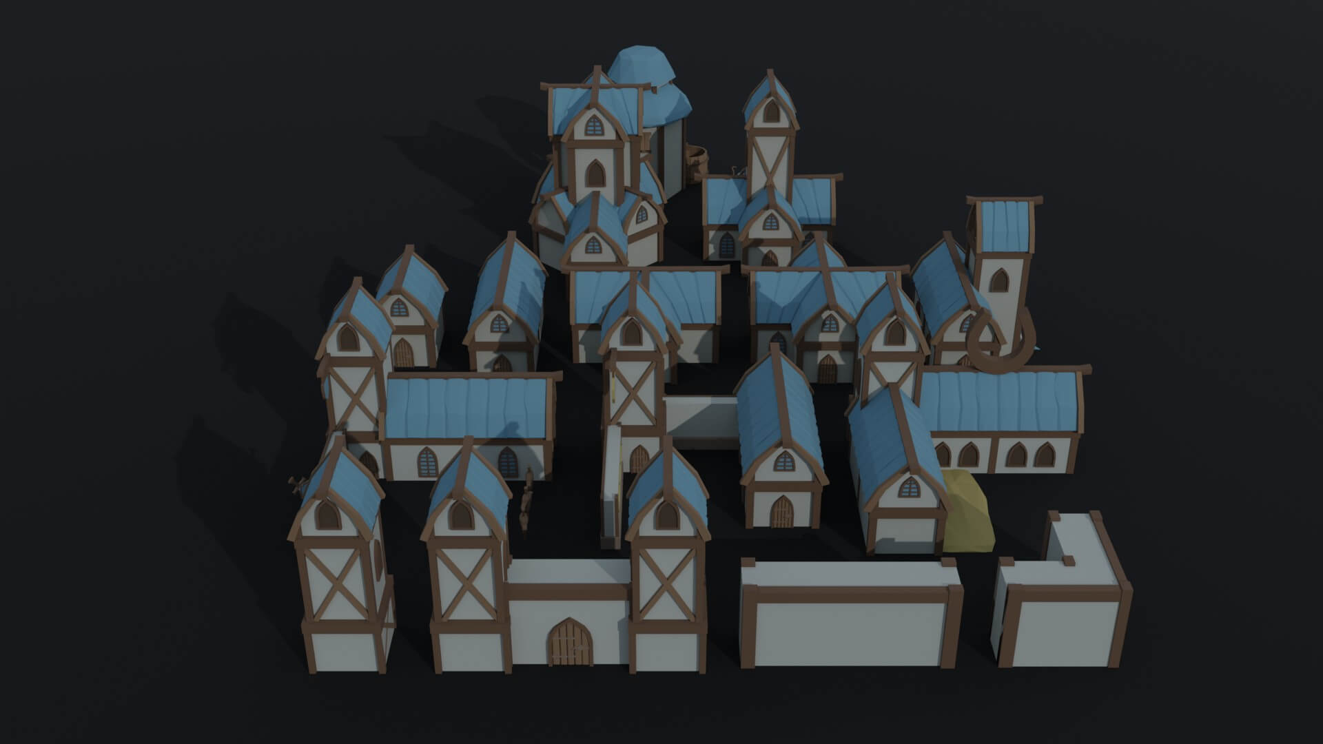 Cartoon Fantasy Elf City Asset Polygonal Style - 3D Model by Tykryk