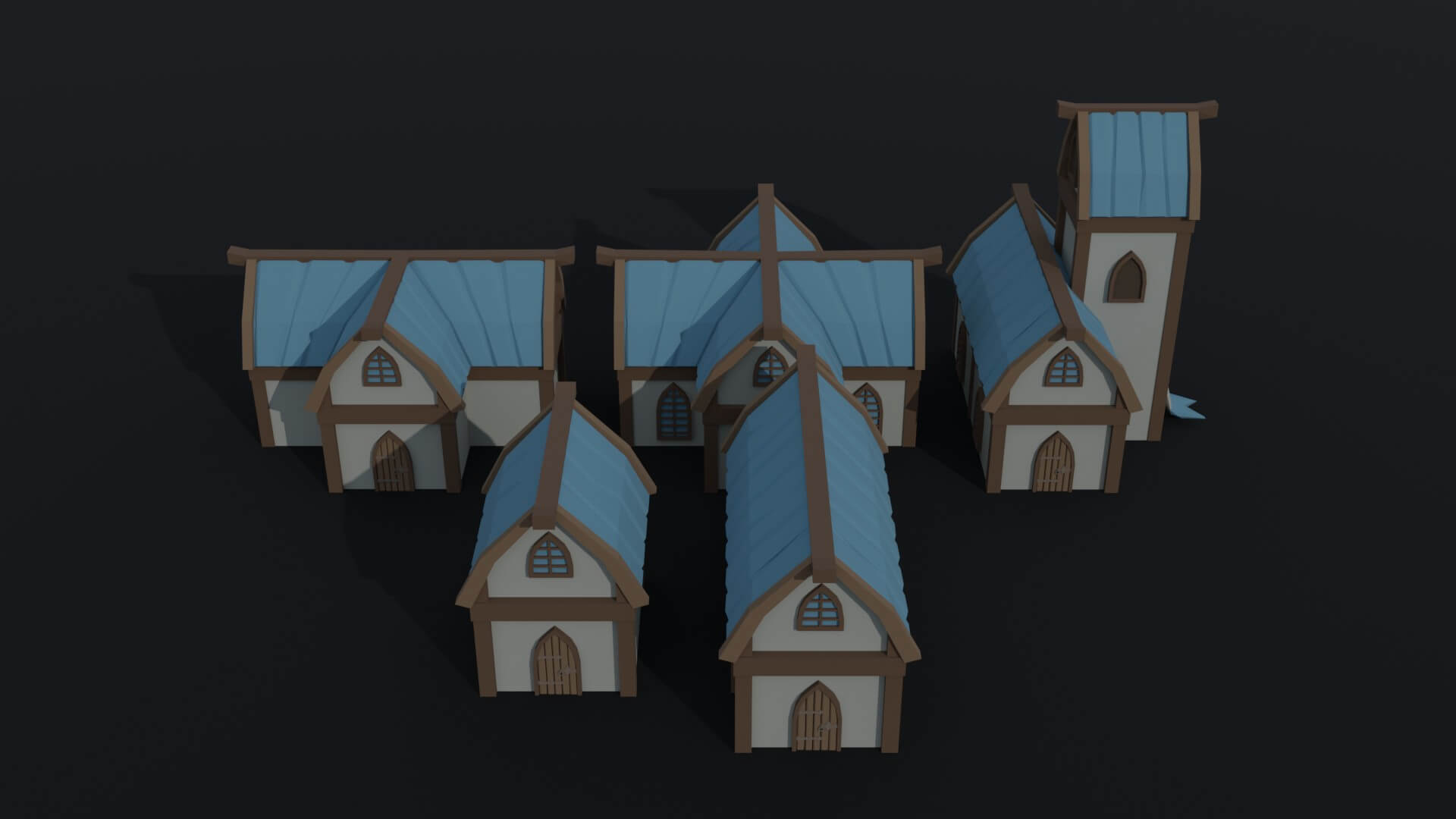 Cartoon Fantasy Elf City Asset Polygonal Style - 3D Model by Tykryk