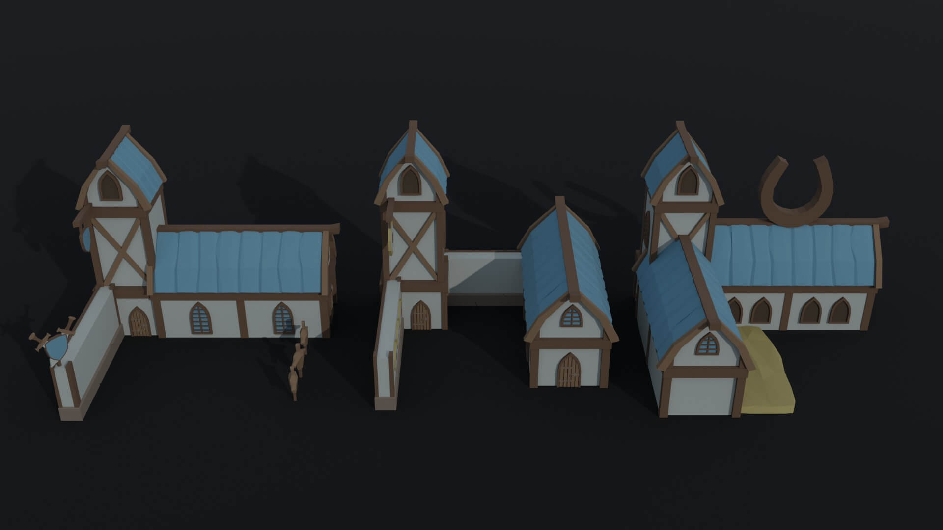 Cartoon Fantasy Elf City Asset Polygonal Style - 3D Model by Tykryk