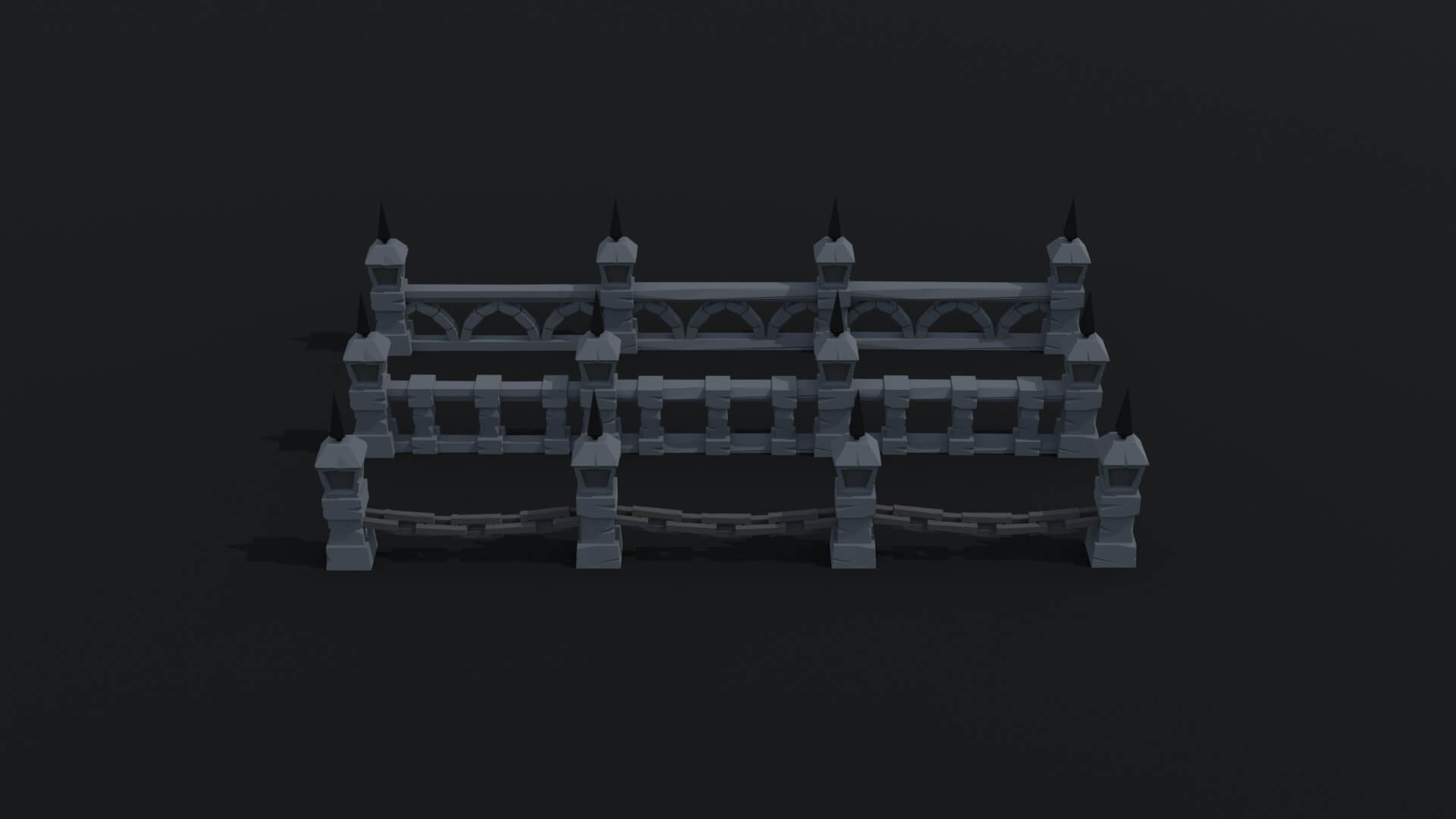 Cartoon Fantasy Fence - 3D Model by Tykryk