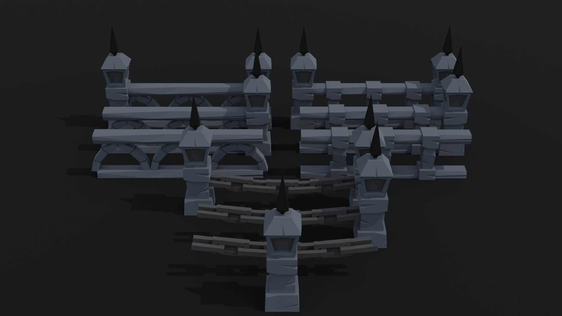 Cartoon Fantasy Fence - 3D Model by Tykryk