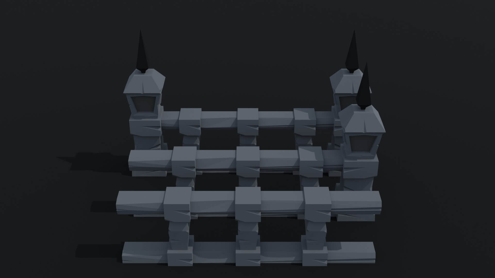 Cartoon Fantasy Fence - 3D Model by Tykryk